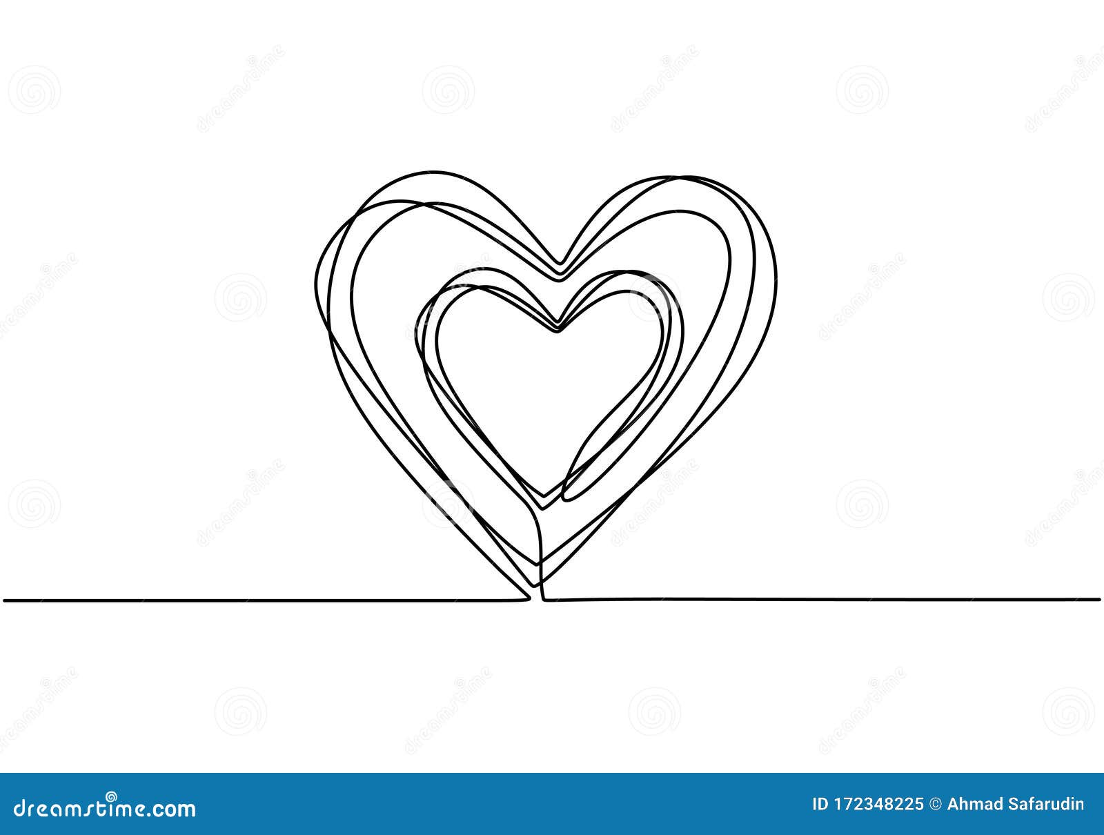 Heart Scribble Drawing. Continuous One Line, Hand Drawn Sketch Vector ...