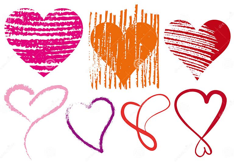 Heart scribbles, vector stock vector. Illustration of clip - 12720109