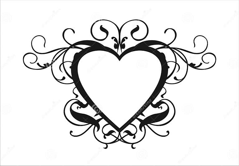 Heart Scroll stock vector. Illustration of clip, white - 5743198