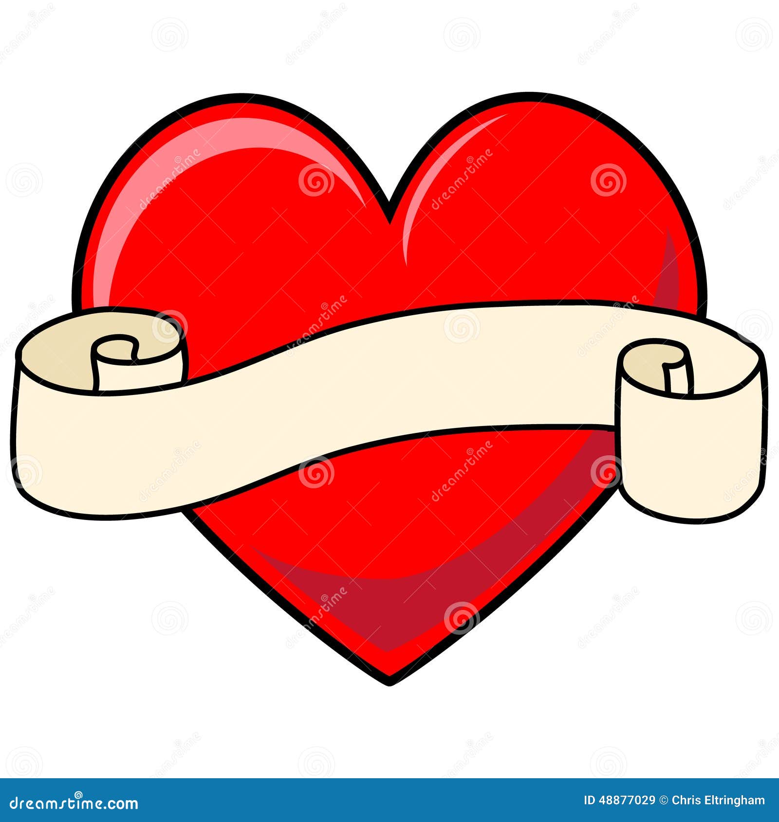 Heart with Scroll stock vector. Illustration of shape - 48877029