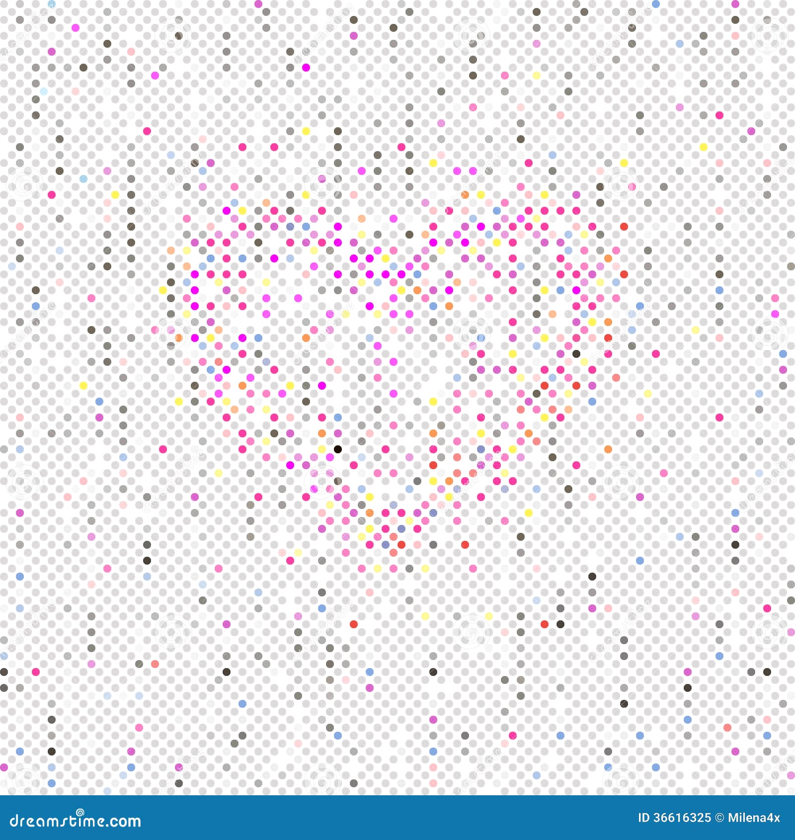 Heart on Seamles Polka Dots Pattern Stock Vector - Illustration of ...