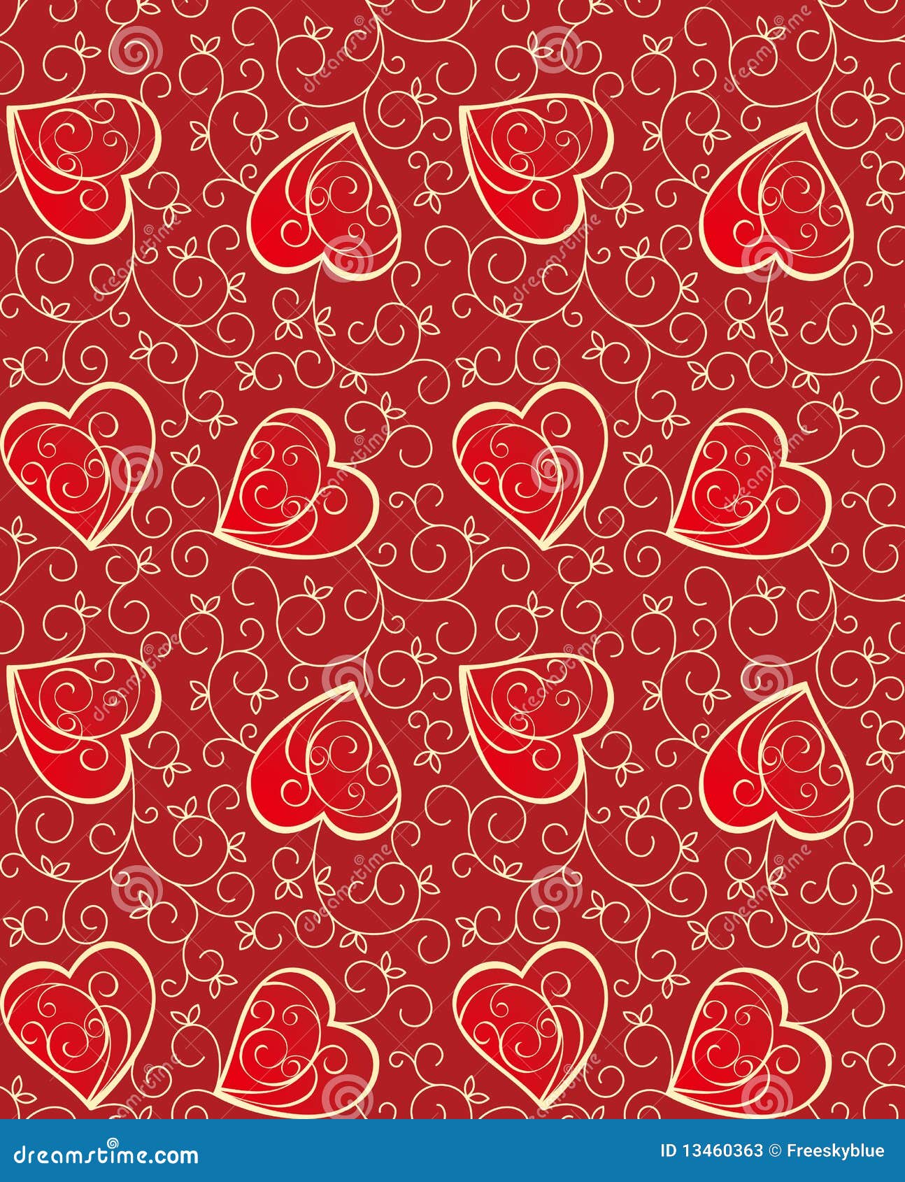 Heart seamless pattern stock illustration. Illustration of blossom ...