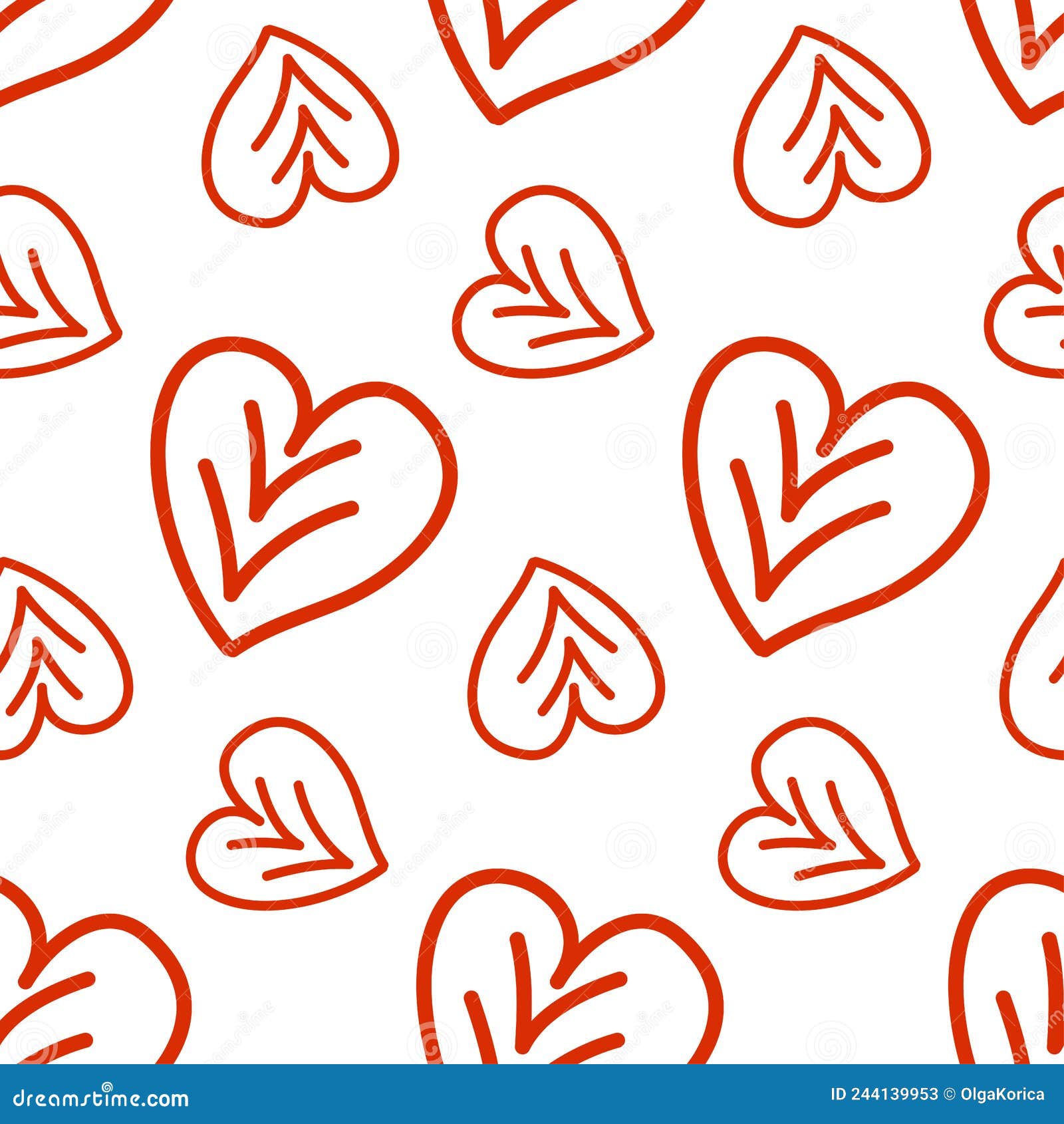 Heart Seamless Pattern, Red Color. Pattern of Small Design Elements ...