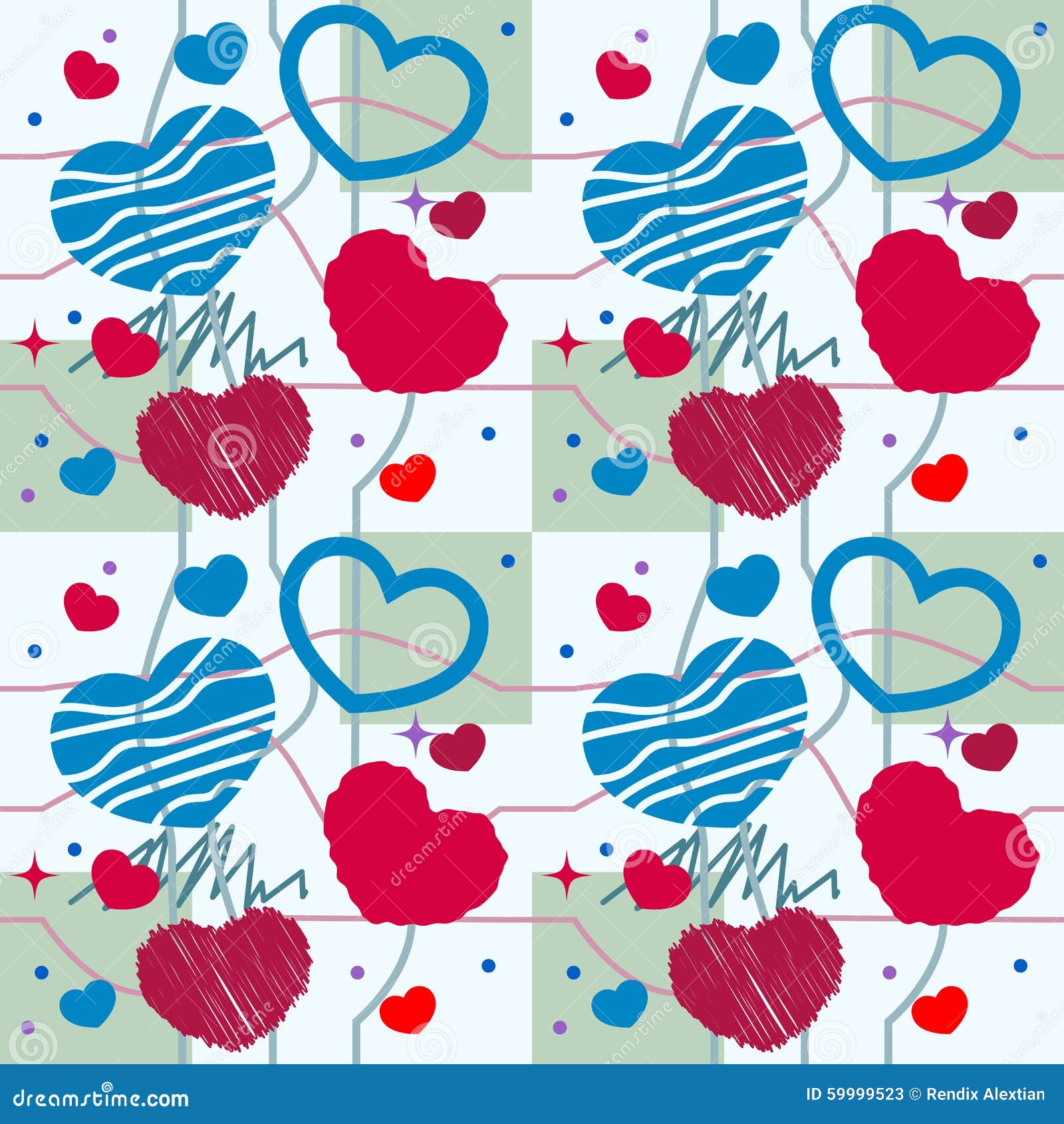 Heart seamless pattern stock vector. Illustration of beauty - 59999523