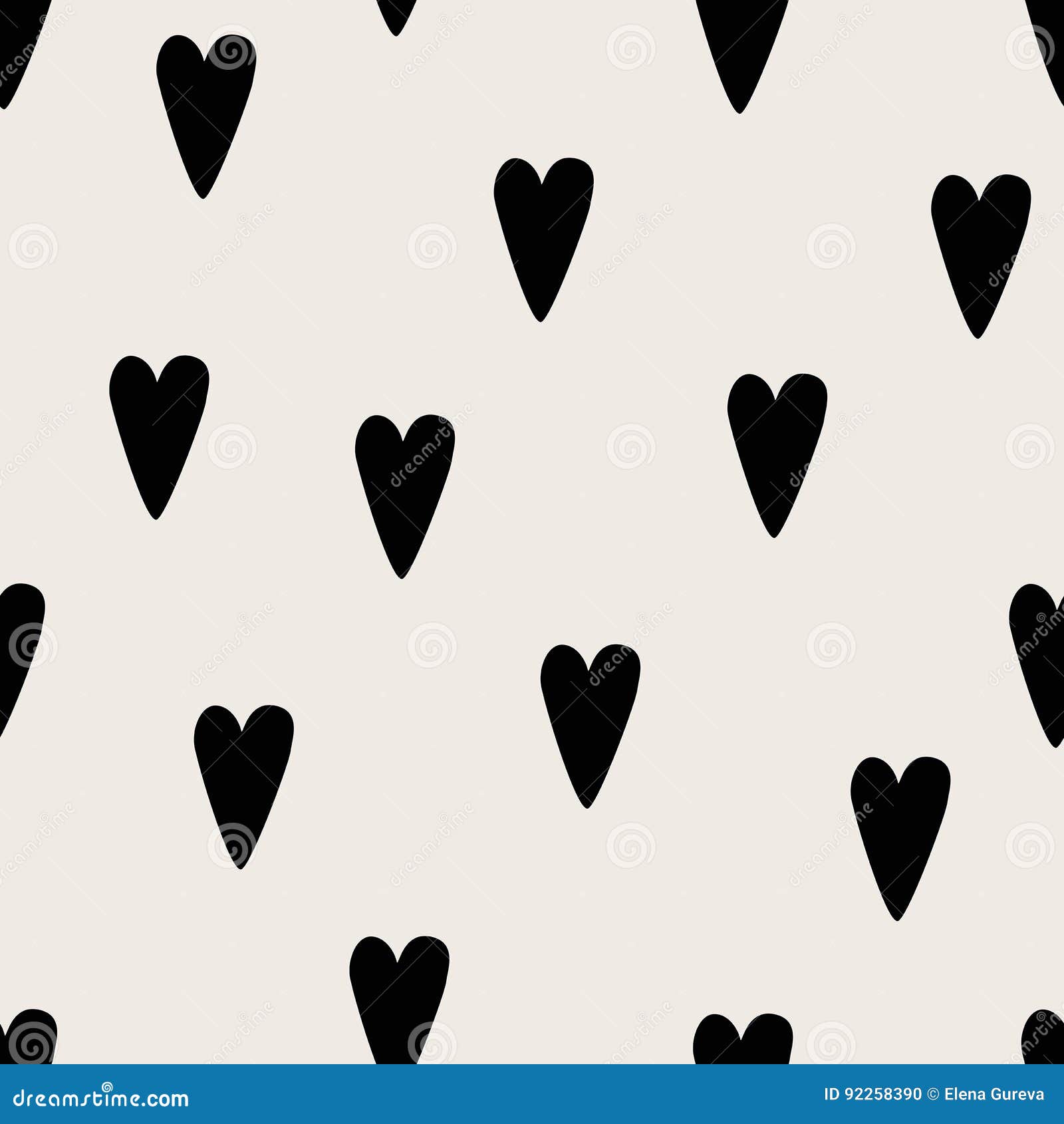 Heart seamless pattern. stock vector. Illustration of hand - 92258390