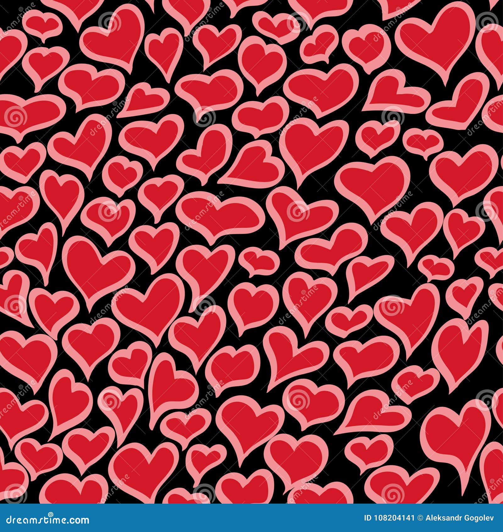 Heart Seamless Pattern. Vector Illustration Stock Vector - Illustration ...
