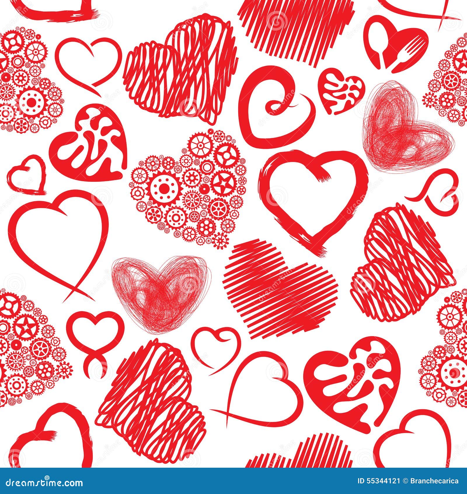 Heart seamless pattern stock illustration. Illustration of romantic ...