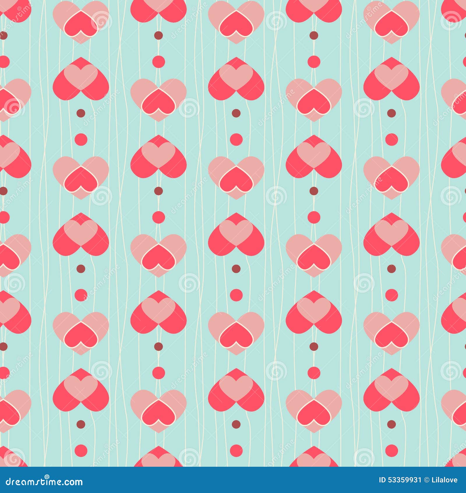 Heart seamless pattern stock vector. Illustration of blue - 53359931