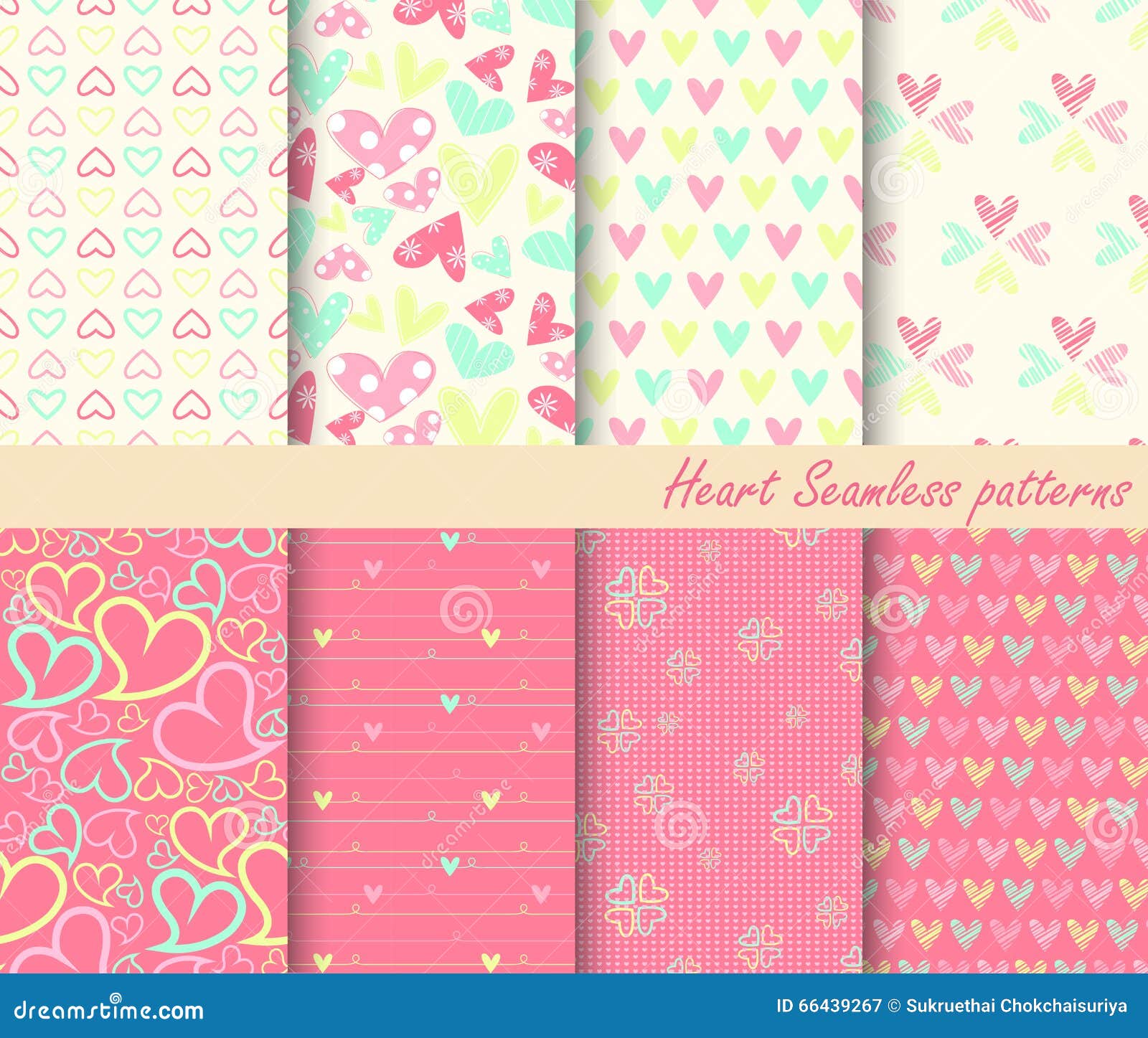 Heart seamless patterns stock illustration. Illustration of seamless ...
