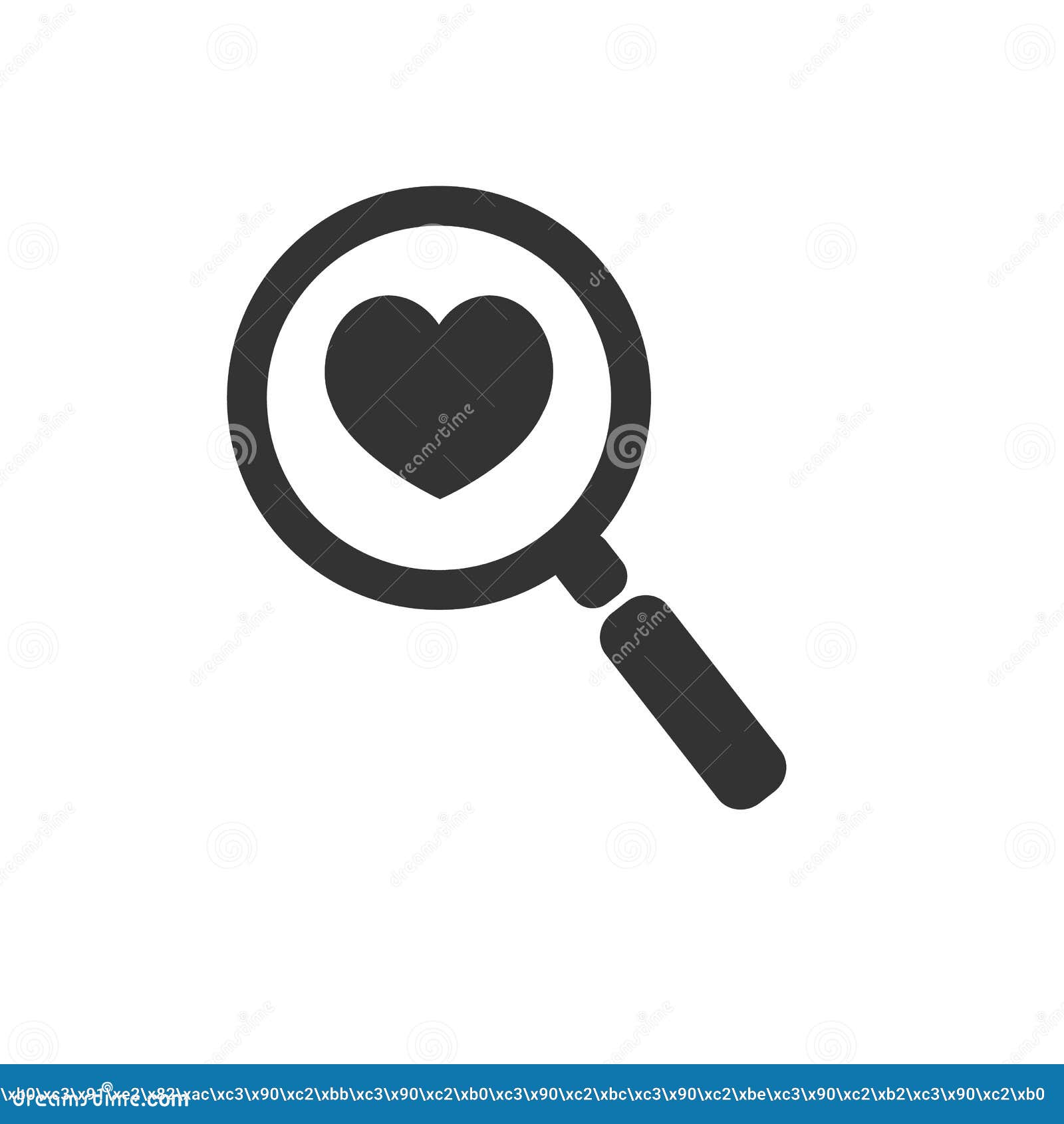 Heart Search Icon Isolated on White Background Stock Vector ...