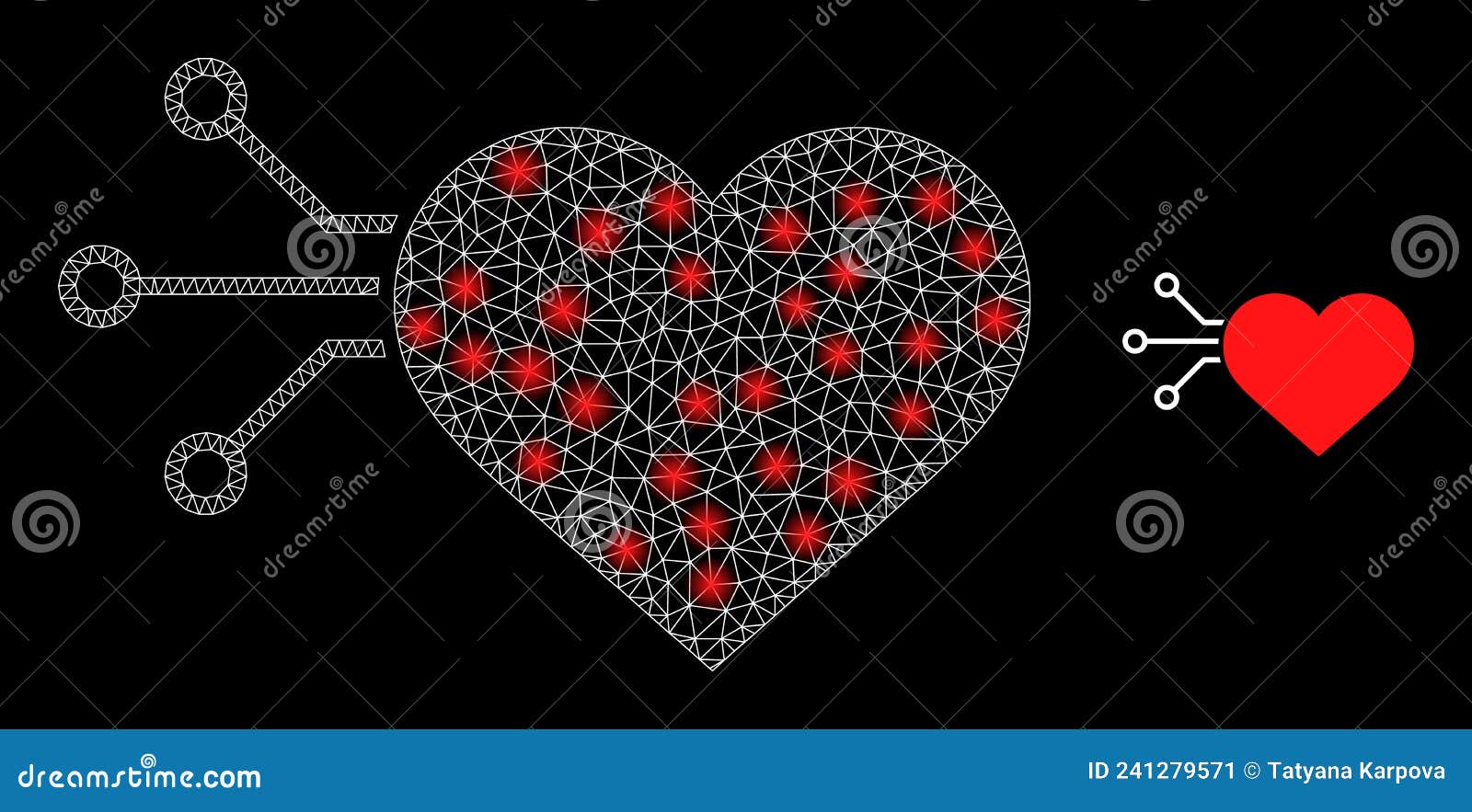 Heart Sensor Icon - Polygonal Mesh with Light Spots Stock Vector ...