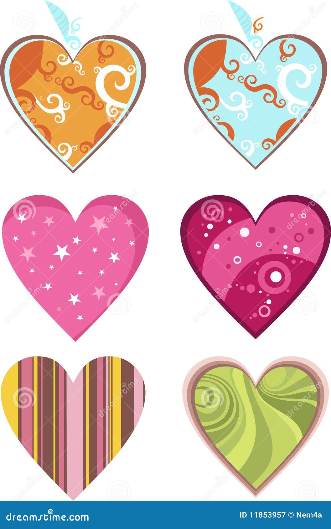 Heart set stock vector. Illustration of 1940, circle - 11853957