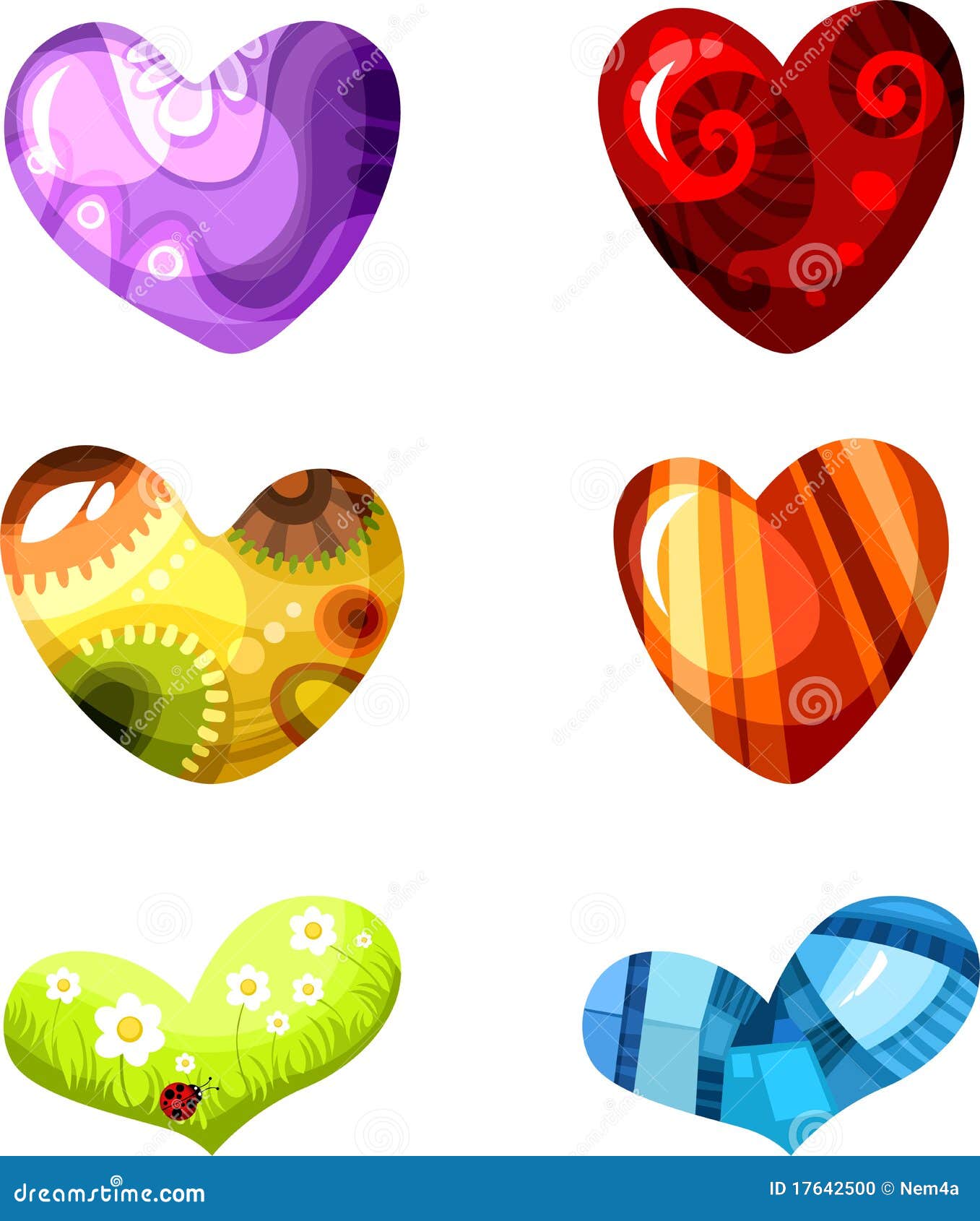 Heart set stock vector. Illustration of valentine, design - 17642500