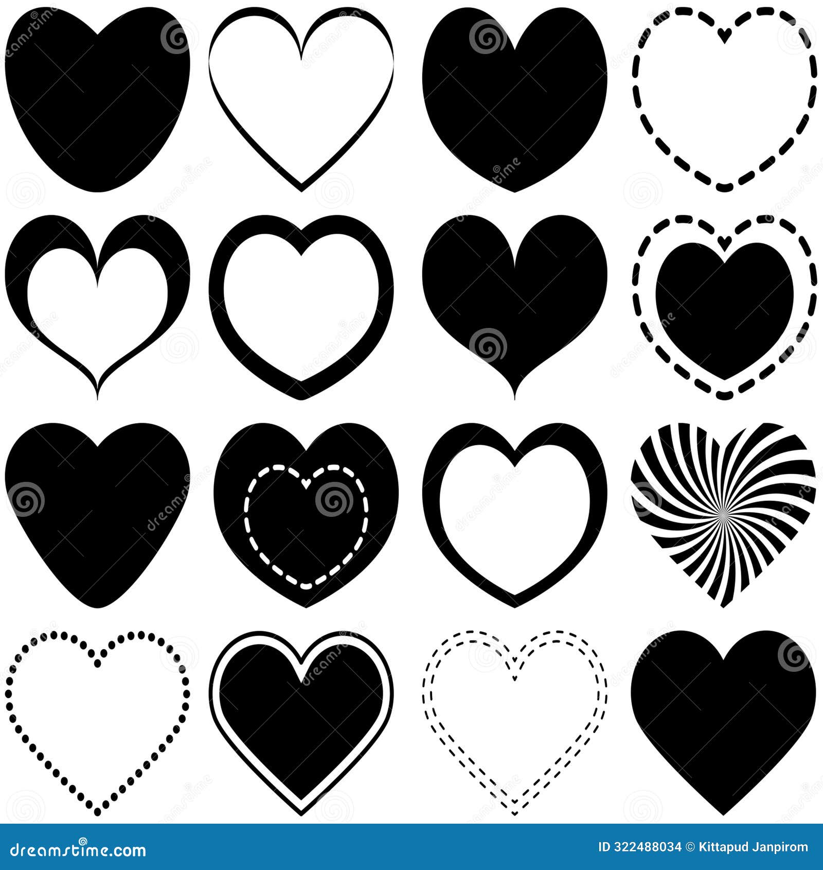 Heart Set Collection Vector Vector Art Icon Graphics for Apps, Websites ...