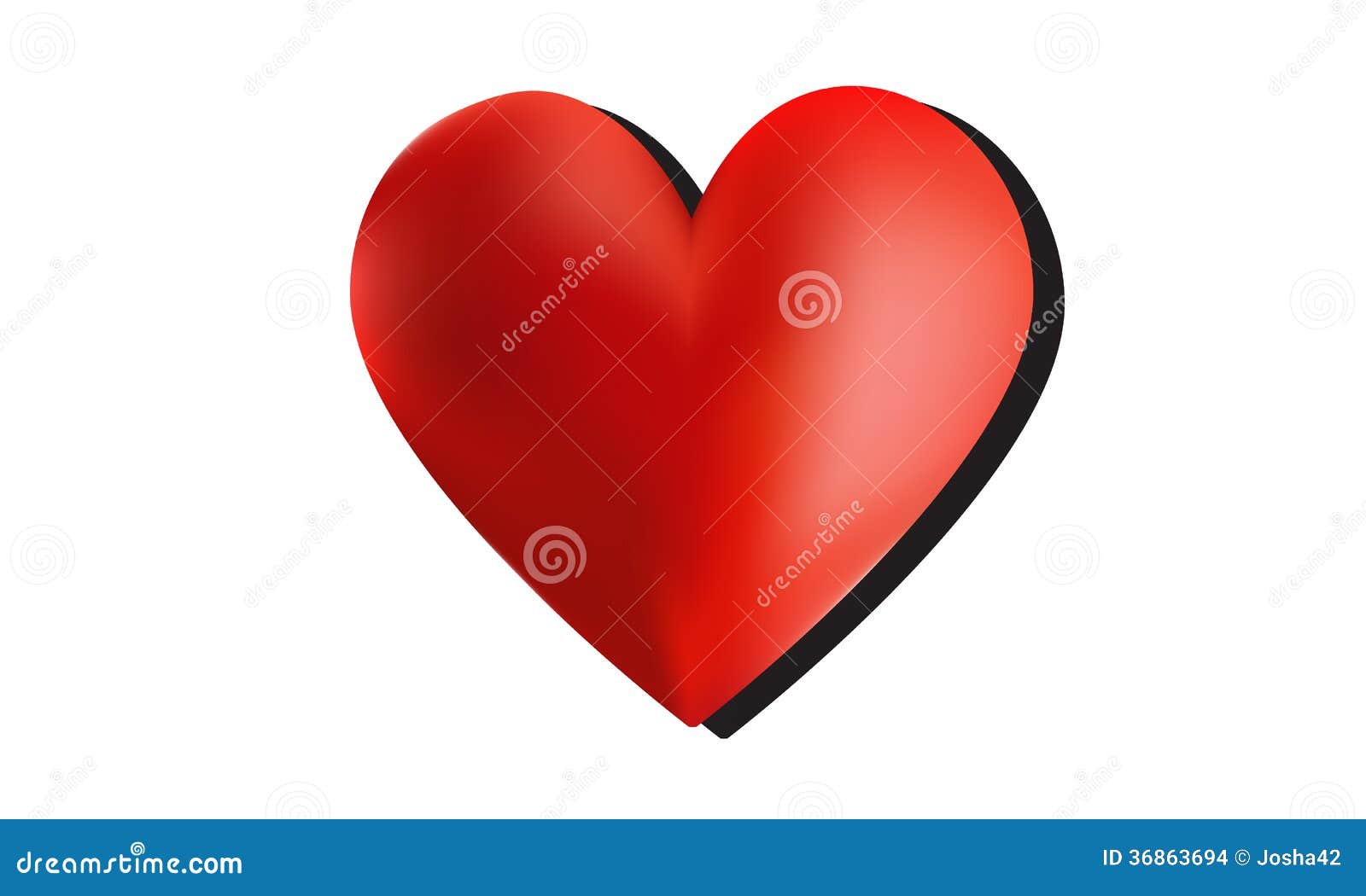 Heart with Shadow stock illustration. Illustration of icon - 36863694