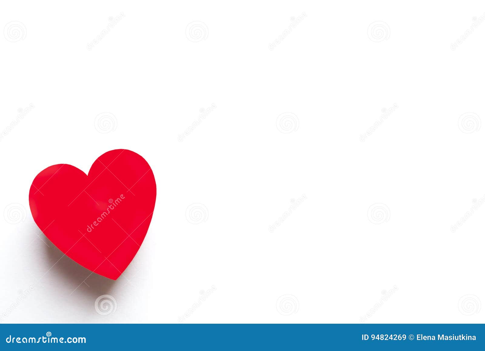 Heart with Shadow on White Background Paper. Stock Image - Image of ...