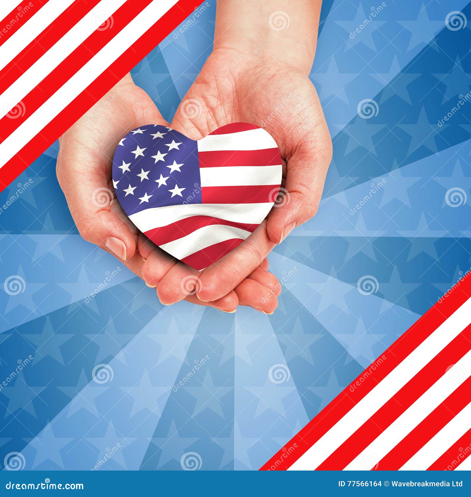 Heart shape American flag stock illustration. Illustration of graphic ...