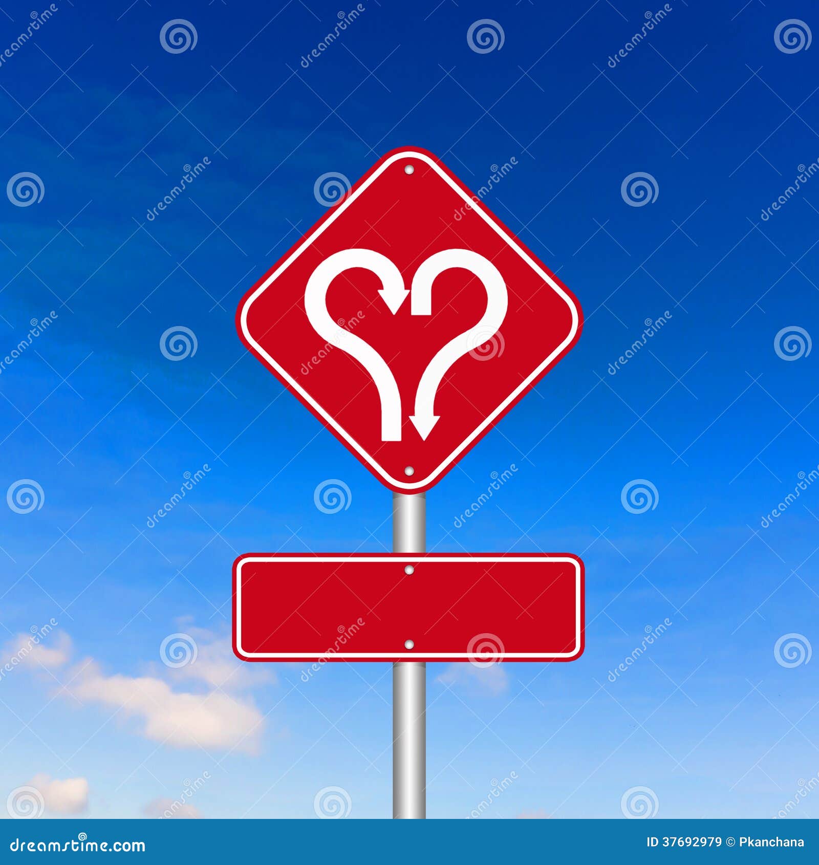 Heart Shape with Arrow Road Sign Stock Image - Image of beauty, sign ...