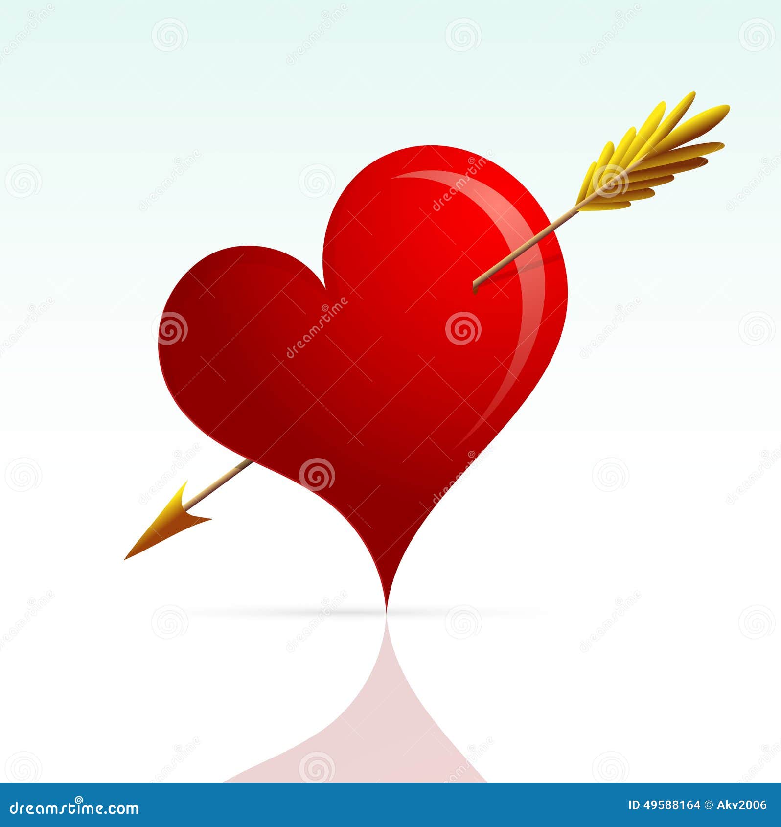Heart shape with arrow stock vector. Illustration of cartoon - 49588164
