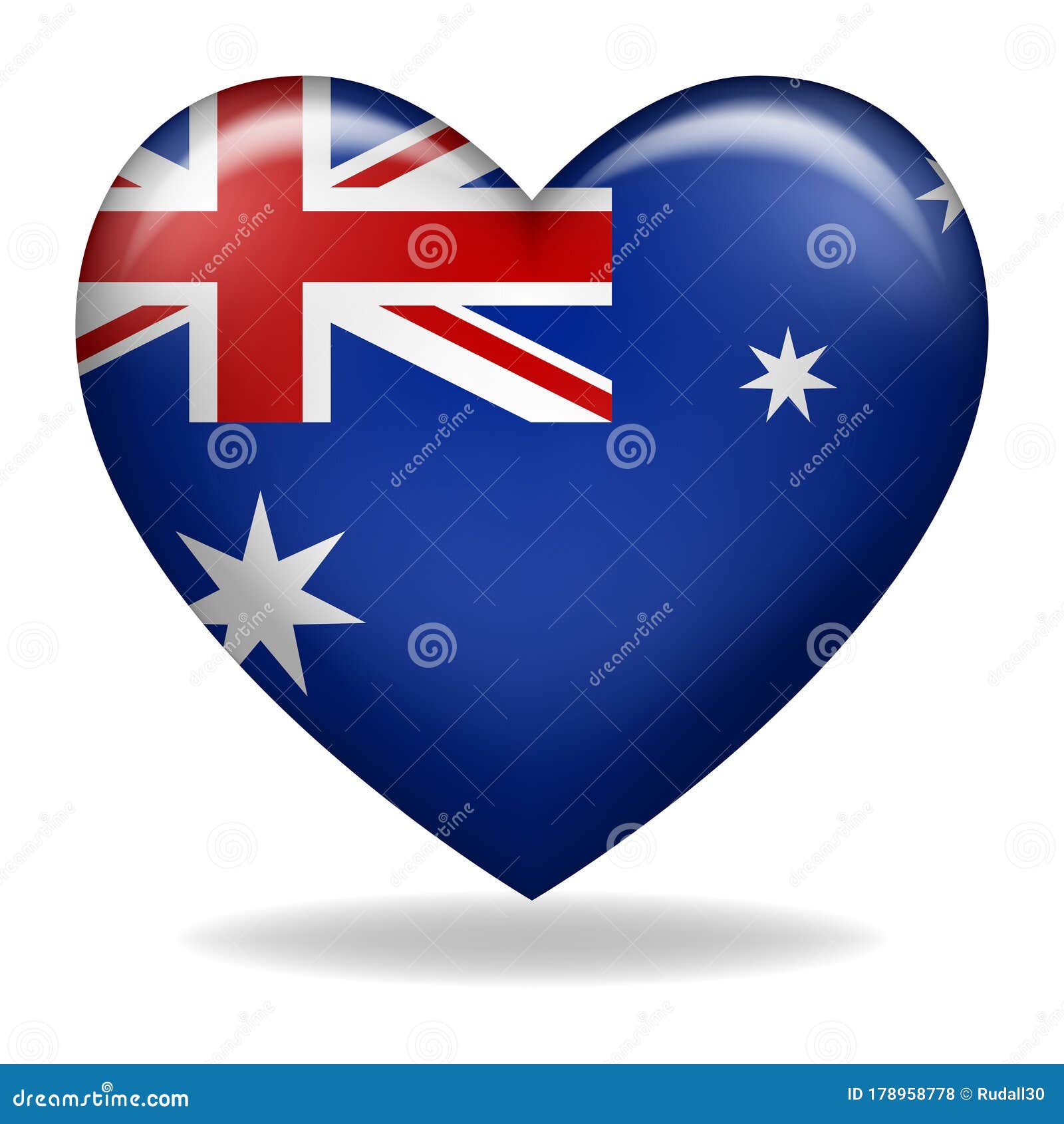 Heart Shape of Australia Insignia Stock Vector - Illustration of sign ...