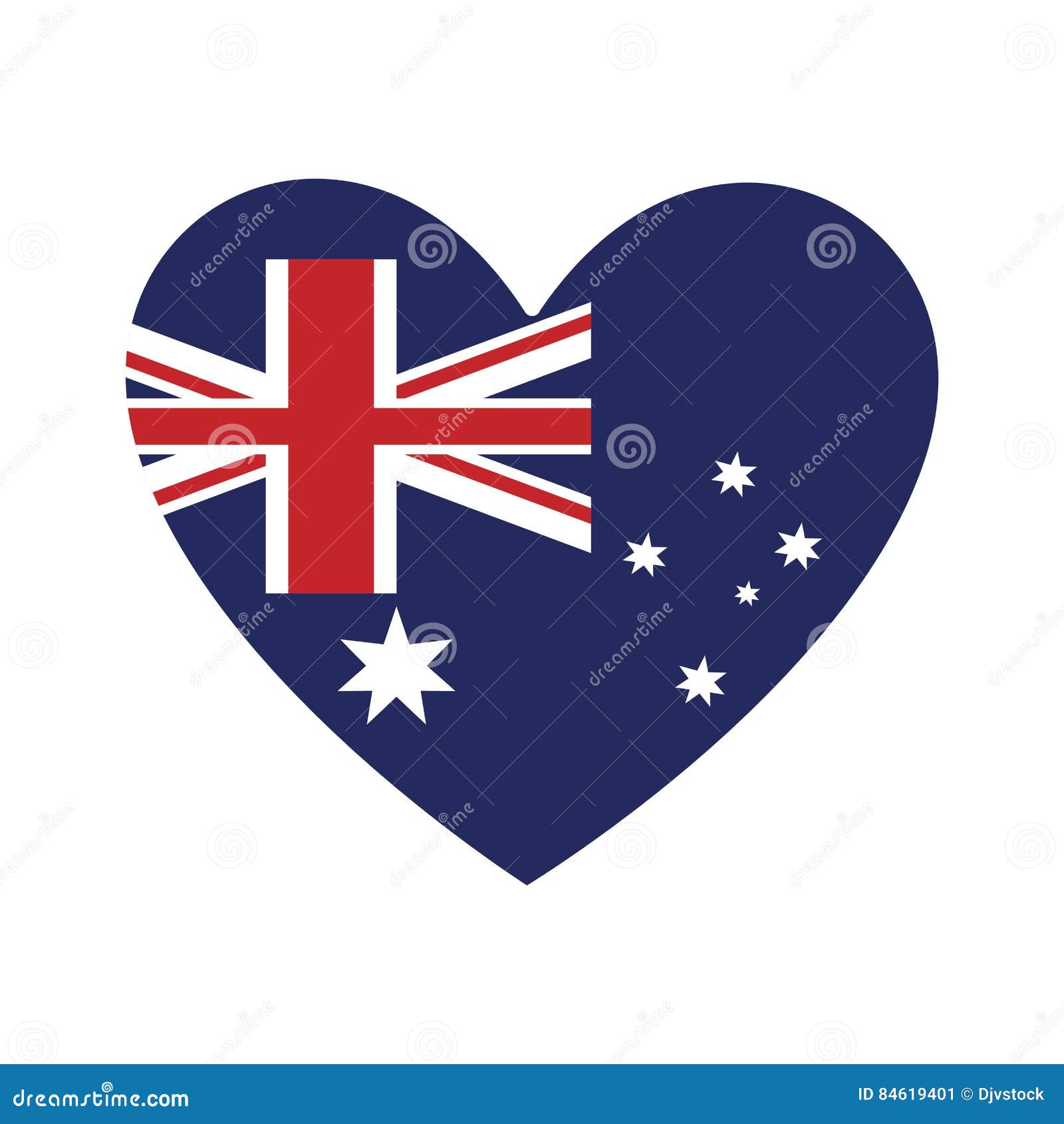 Heart Shape Australian Flag Icon Stock Illustration - Illustration of ...