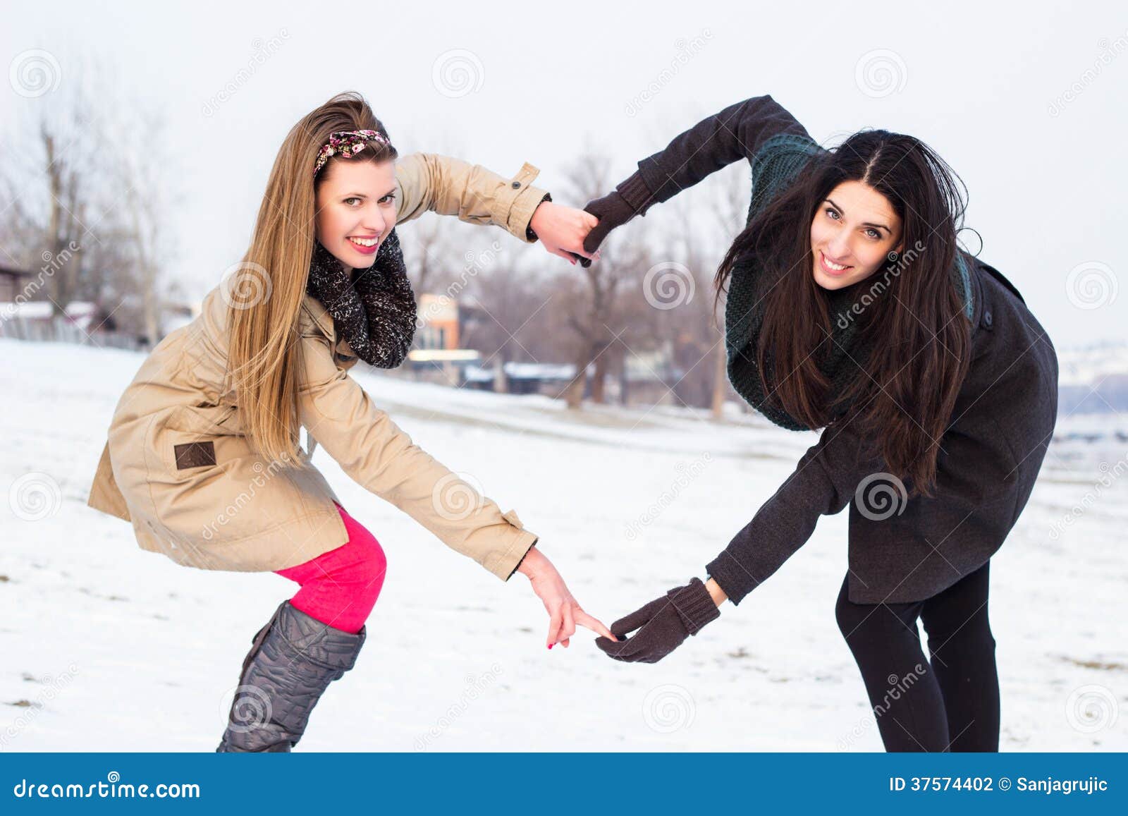 Heart Shape from Best Friends Hands Stock Photo - Image of casual ...