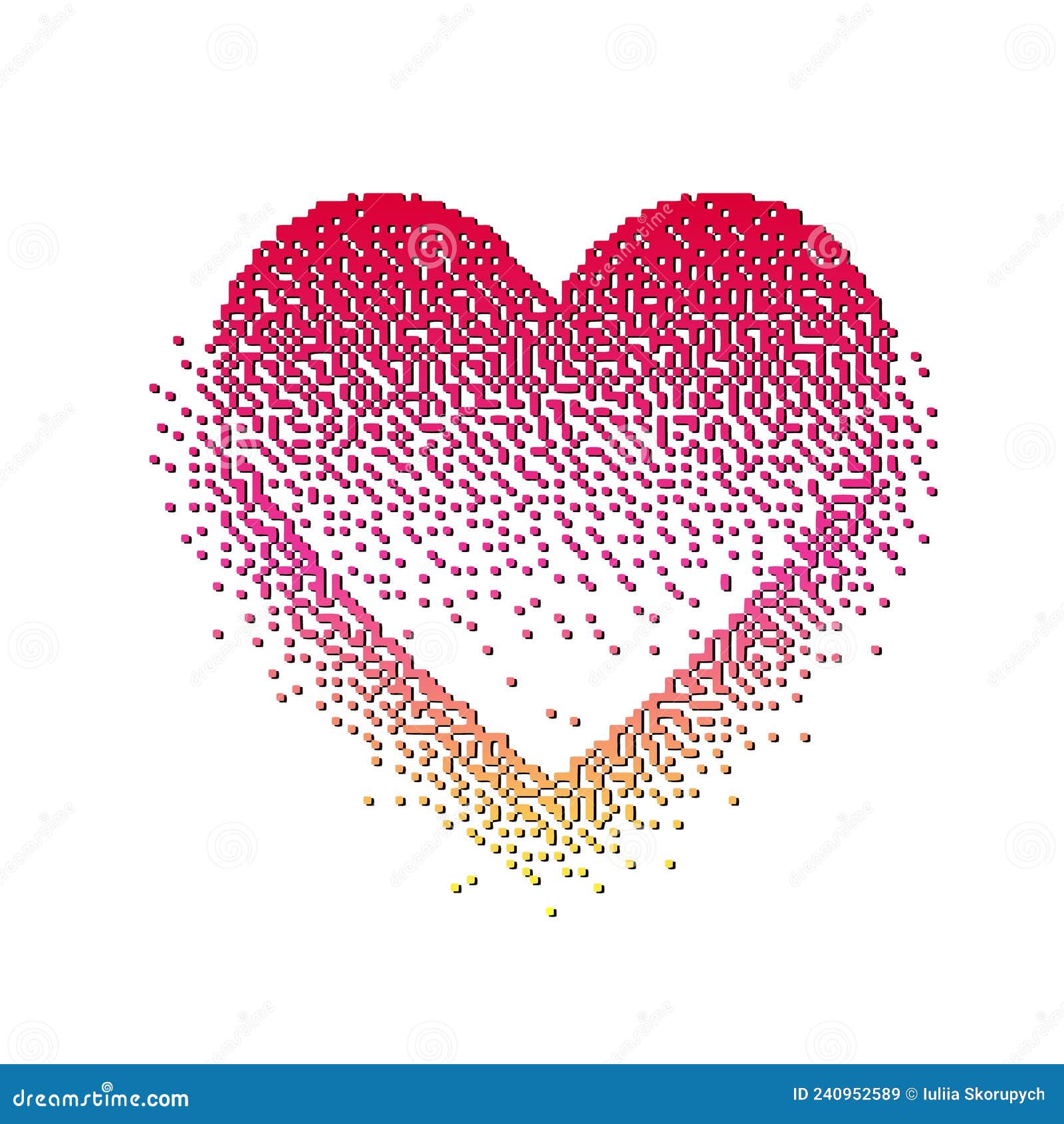 Heart Shape with Bitmap Retro Effect Stock Vector - Illustration of ...
