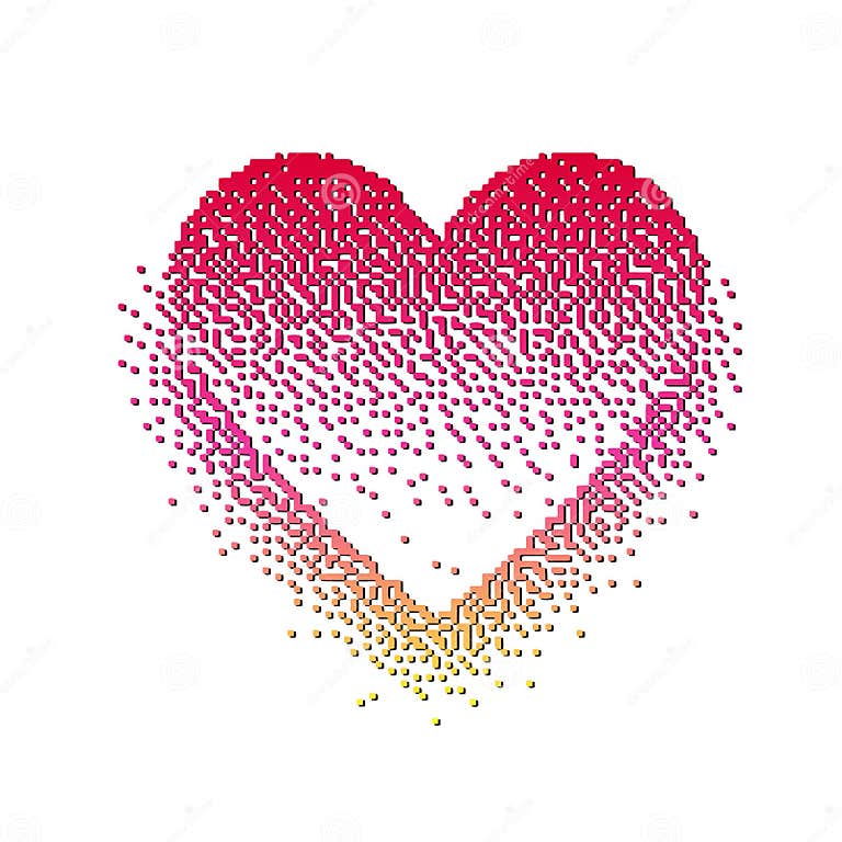 Heart Shape with Bitmap Retro Effect Stock Vector - Illustration of ...