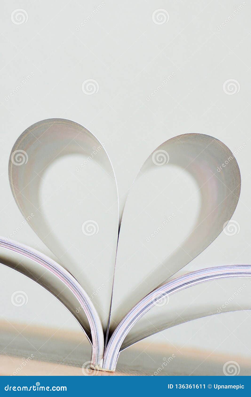 Heart shape of book page. stock image. Image of valentine - 136361611