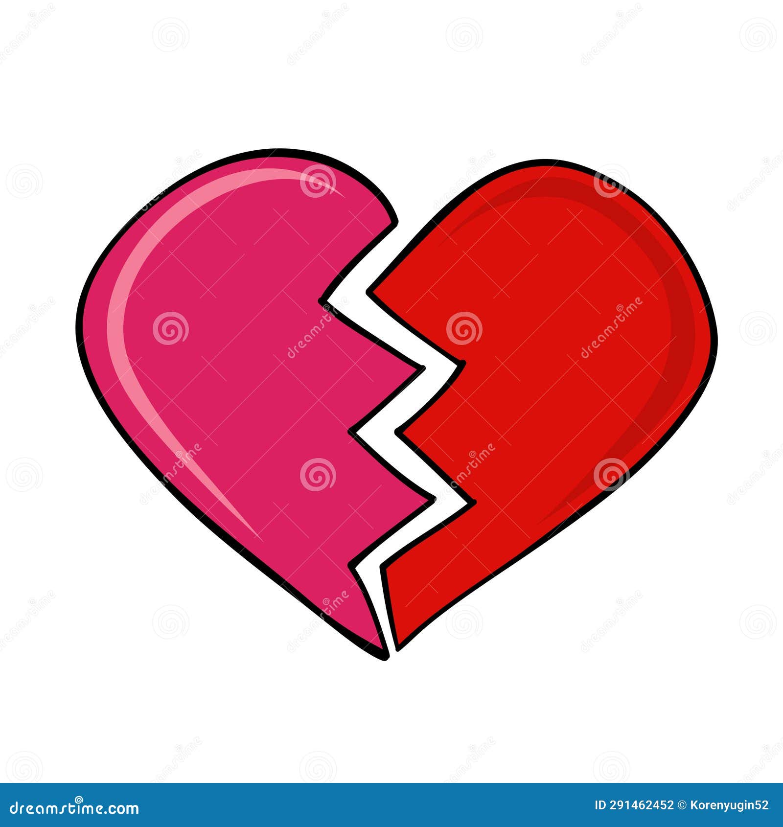 Heart Shape Broken Line Art Drawn Stock Vector - Illustration of white ...