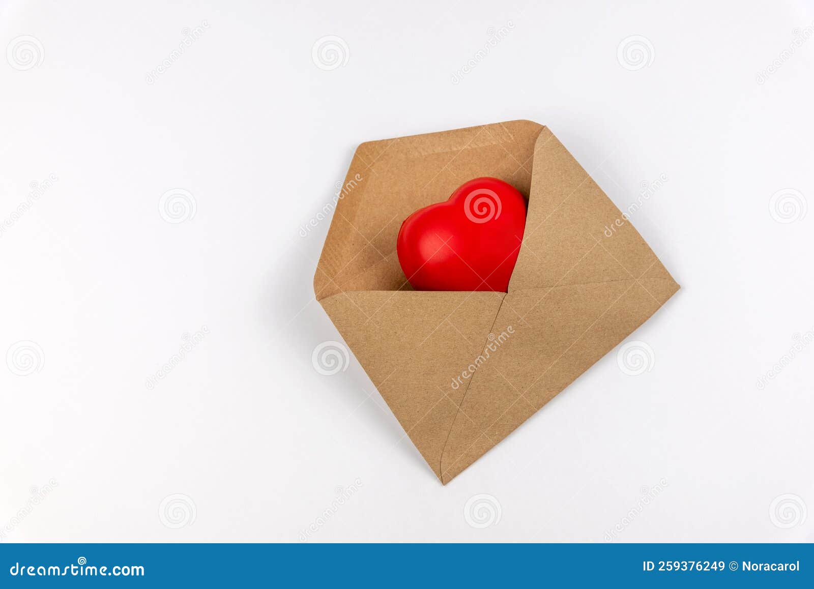 Heart Shape in a Brown Envelope Stock Image - Image of greeting ...