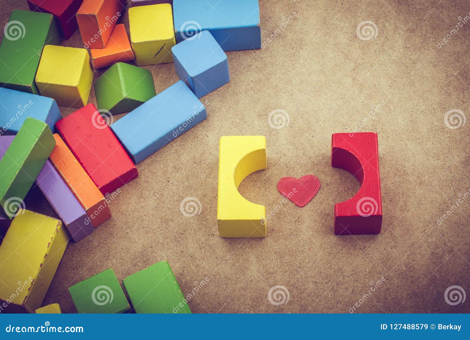 Heart Shape between Building Blocks Stock Image - Image of symbol ...
