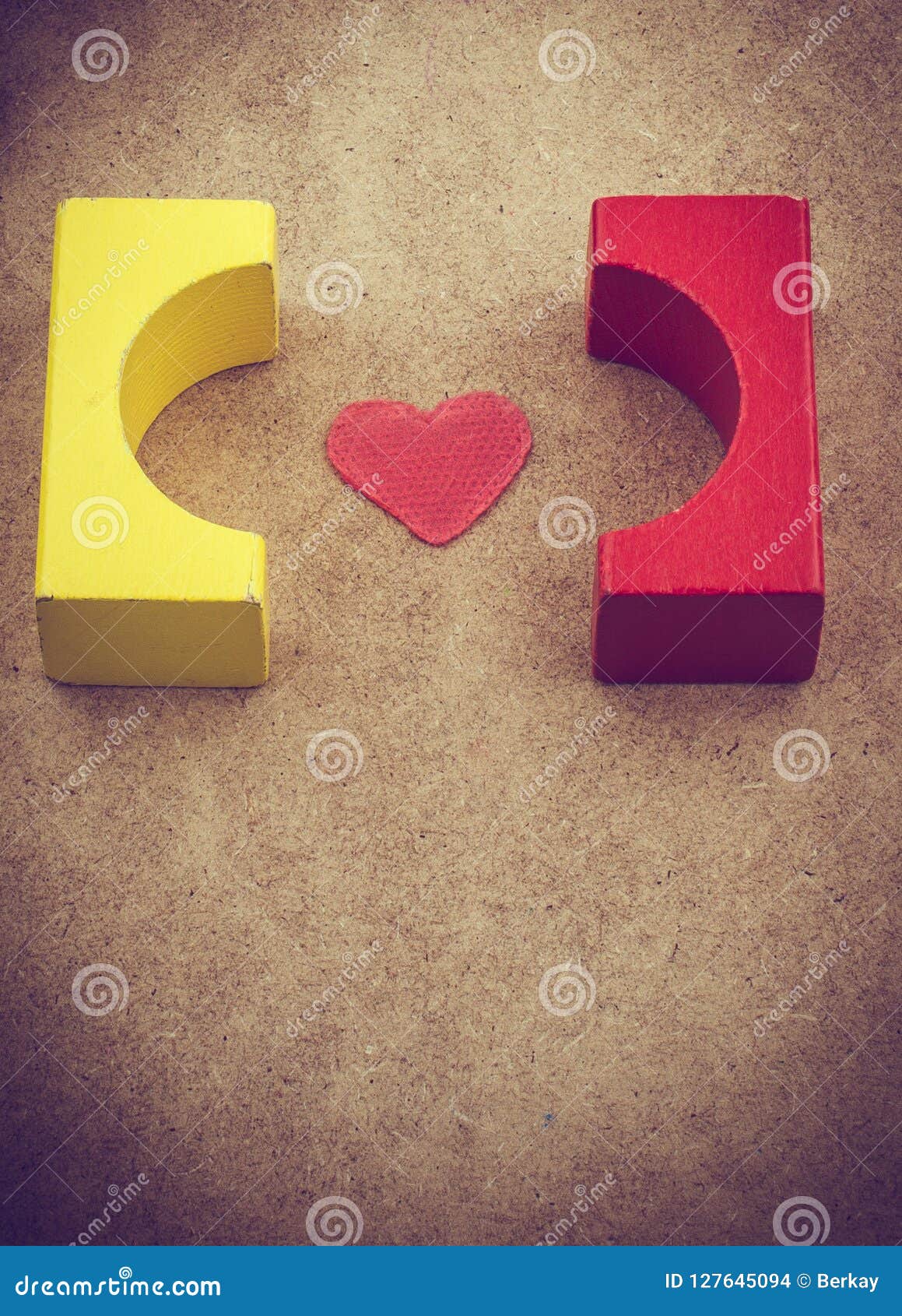Heart Shape between Building Blocks Stock Photo - Image of canvas ...