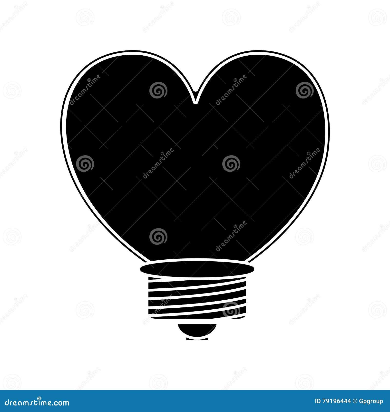Heart shape bulb stock vector. Illustration of drawing - 79196444