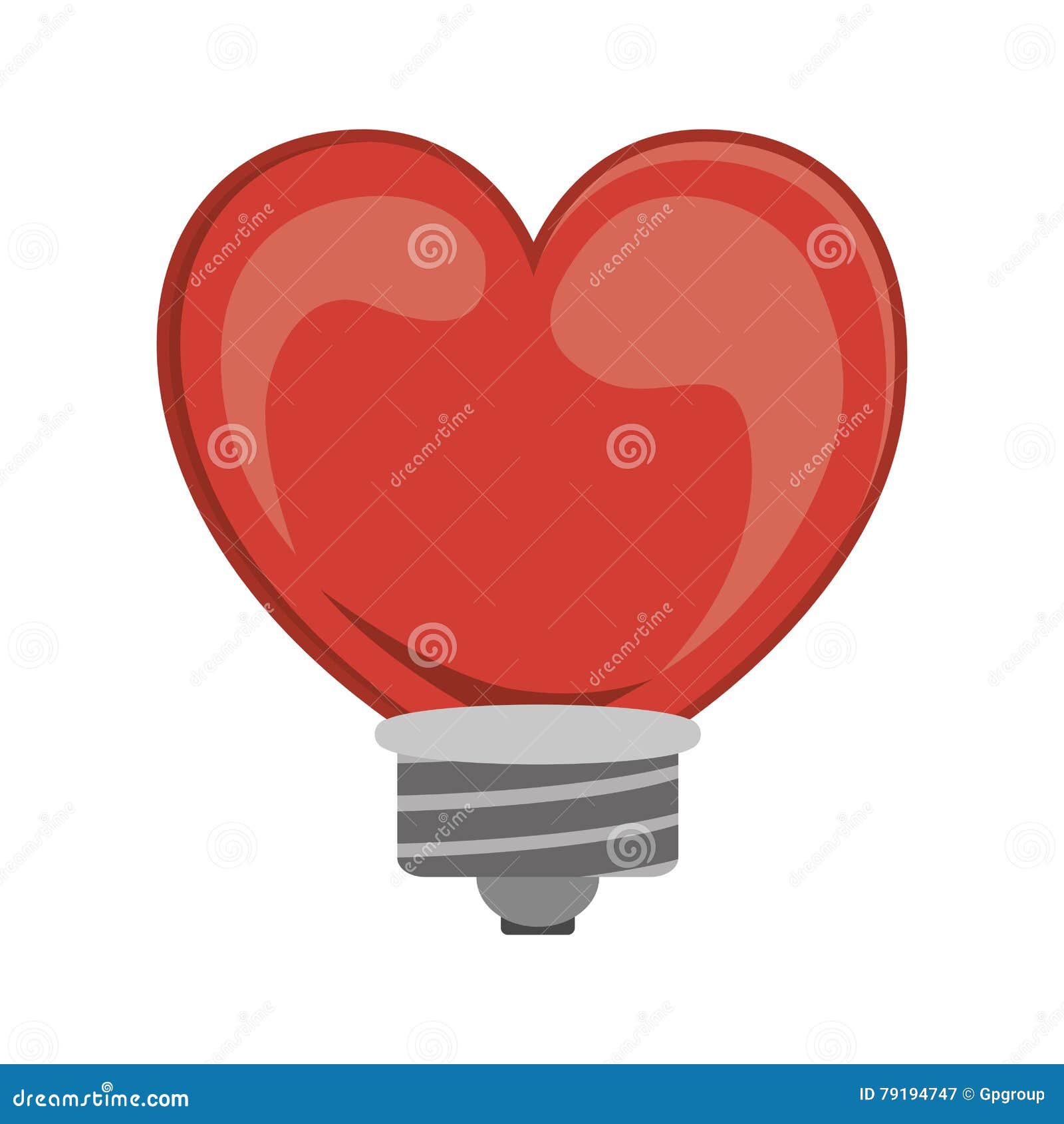 Heart shape bulb stock vector. Illustration of decoration - 79194747