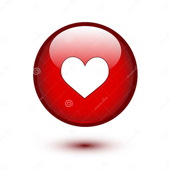 Heart shape on button stock vector. Illustration of celebration - 28706582