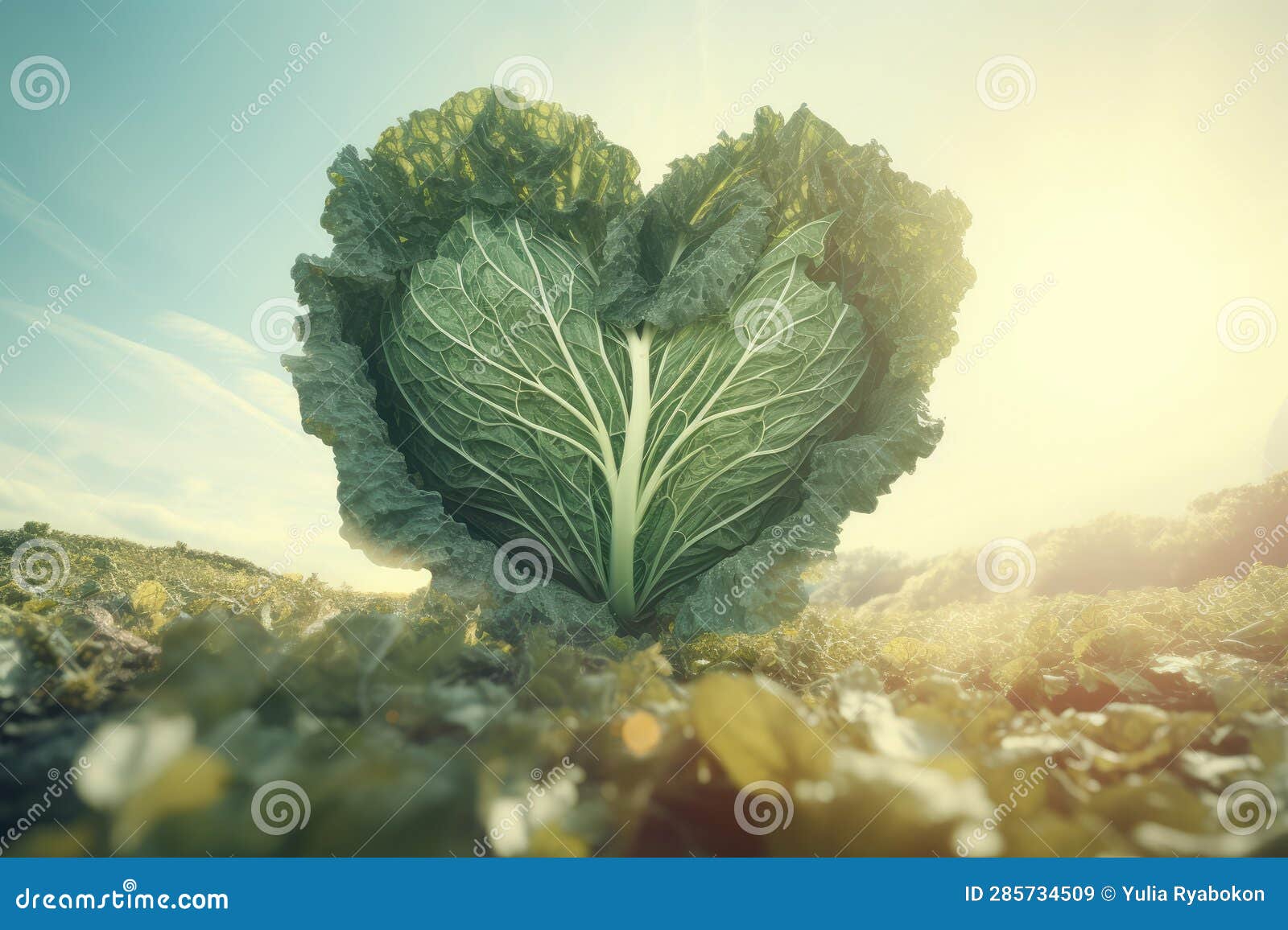Heart Shape Cabbage Leaves. Generate Ai Stock Illustration ...