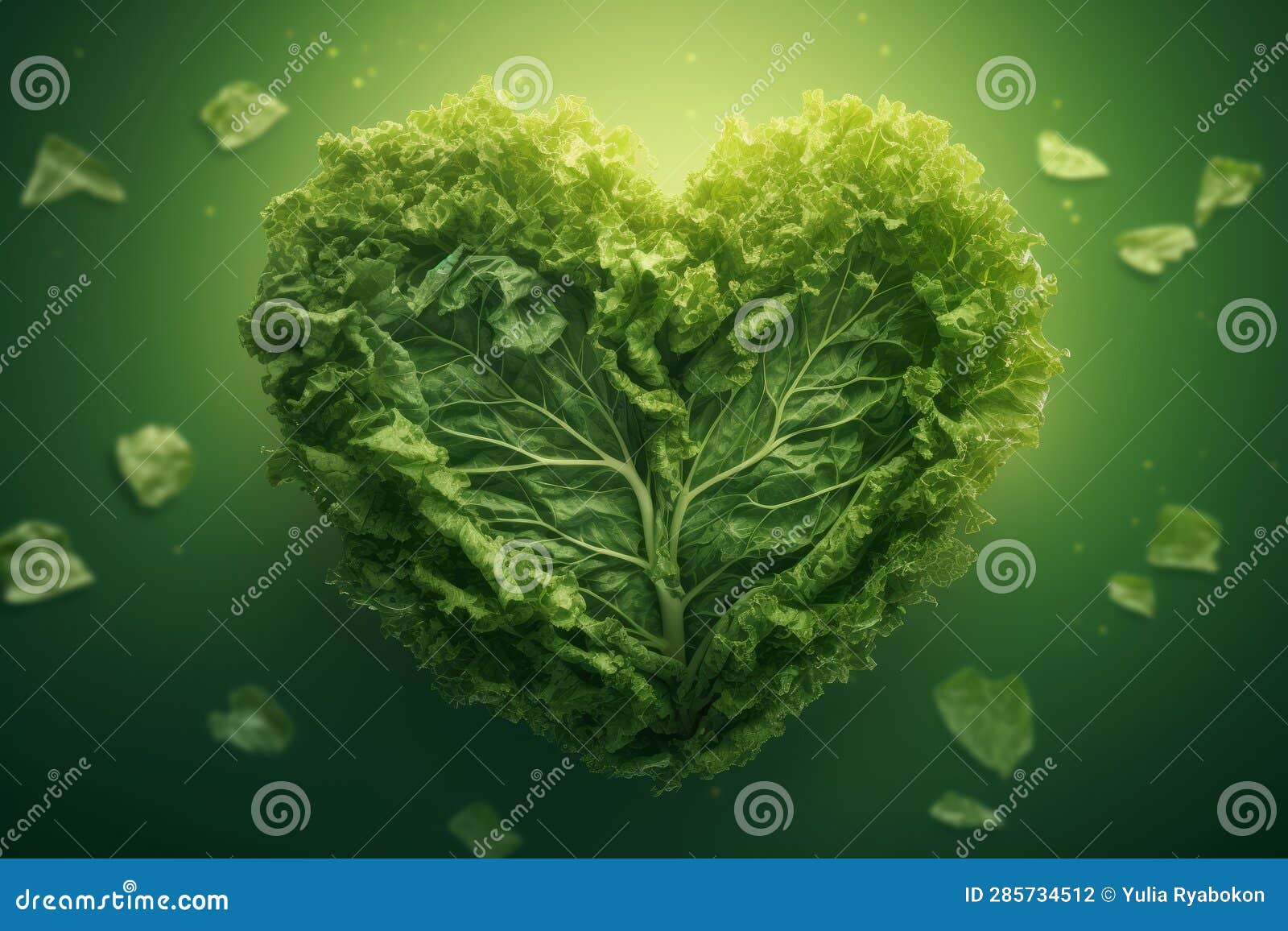 Heart Shape Cabbage Mockup. Generate Ai Stock Illustration ...