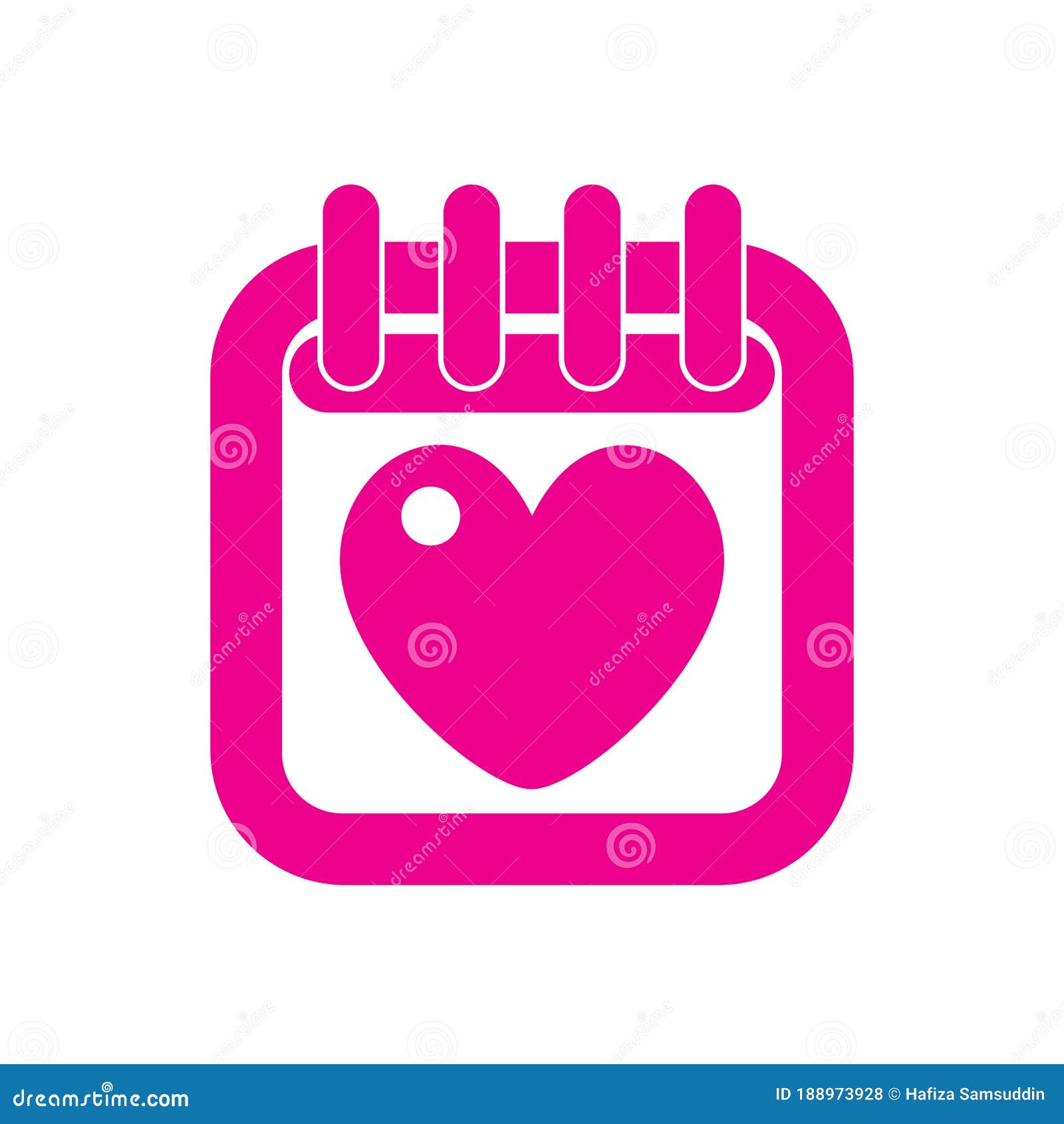 Heart Shape on Calendar. Vector Illustration Decorative Design Stock ...