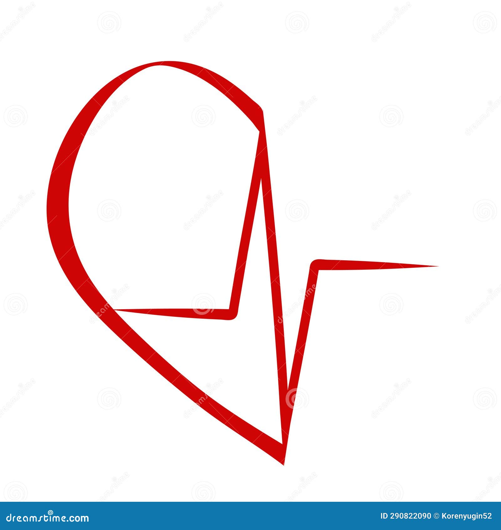 Heart Shape with Cardio Line Stock Illustration - Illustration of white ...