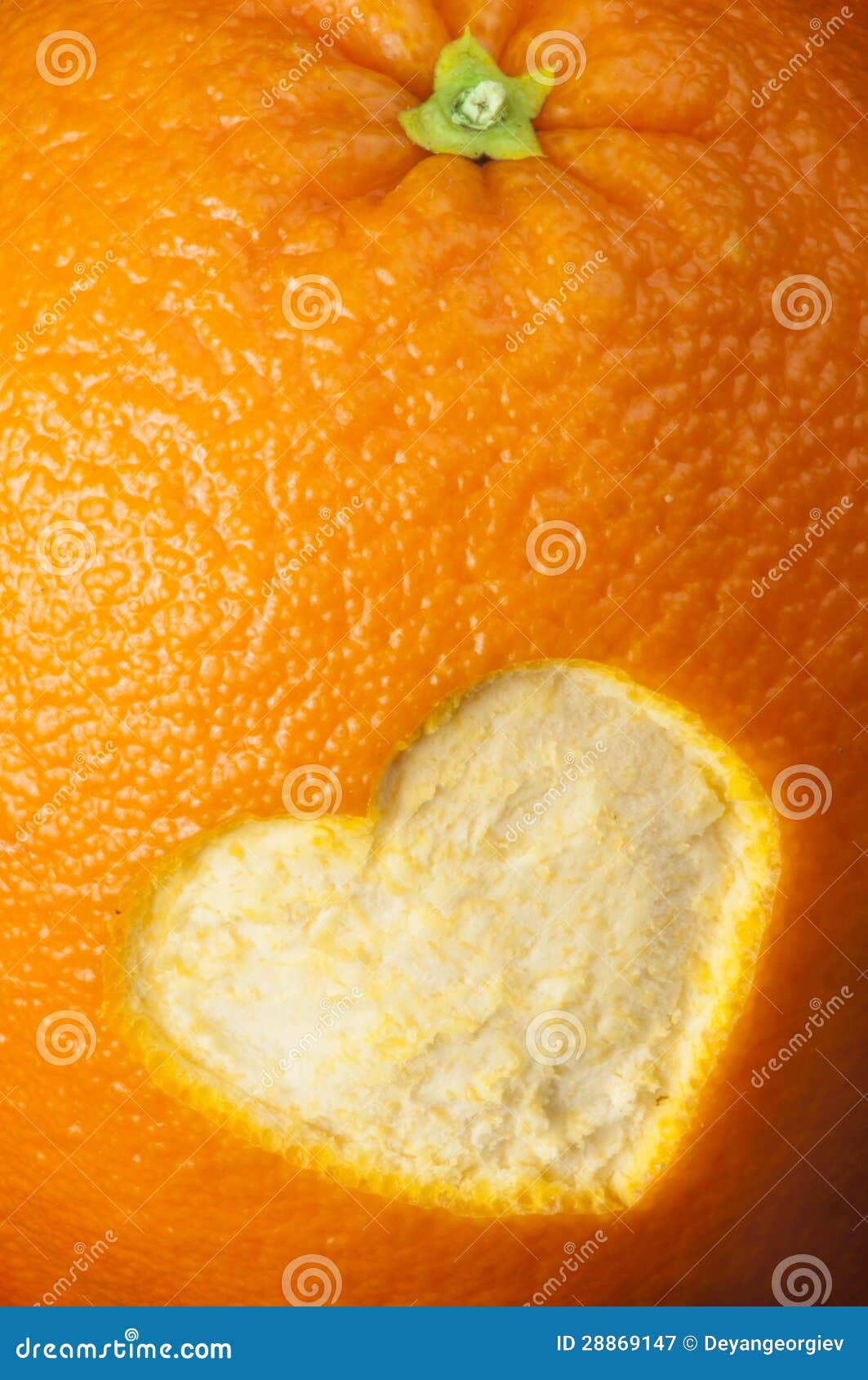 Heart Shape Carved in Orange Peel Stock Image - Image of greeting ...