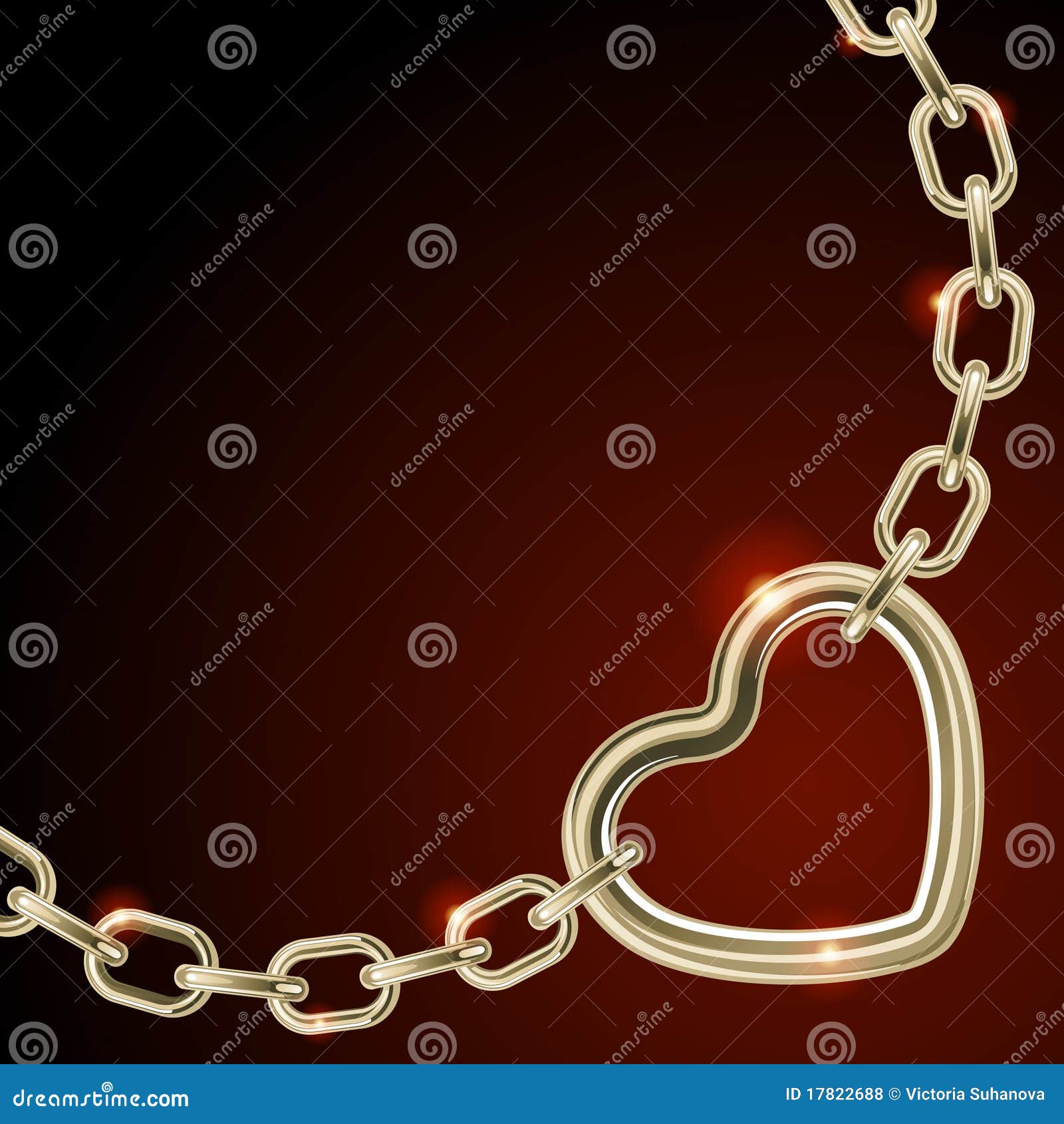 Heart shape on chain stock vector. Illustration of love - 17822688
