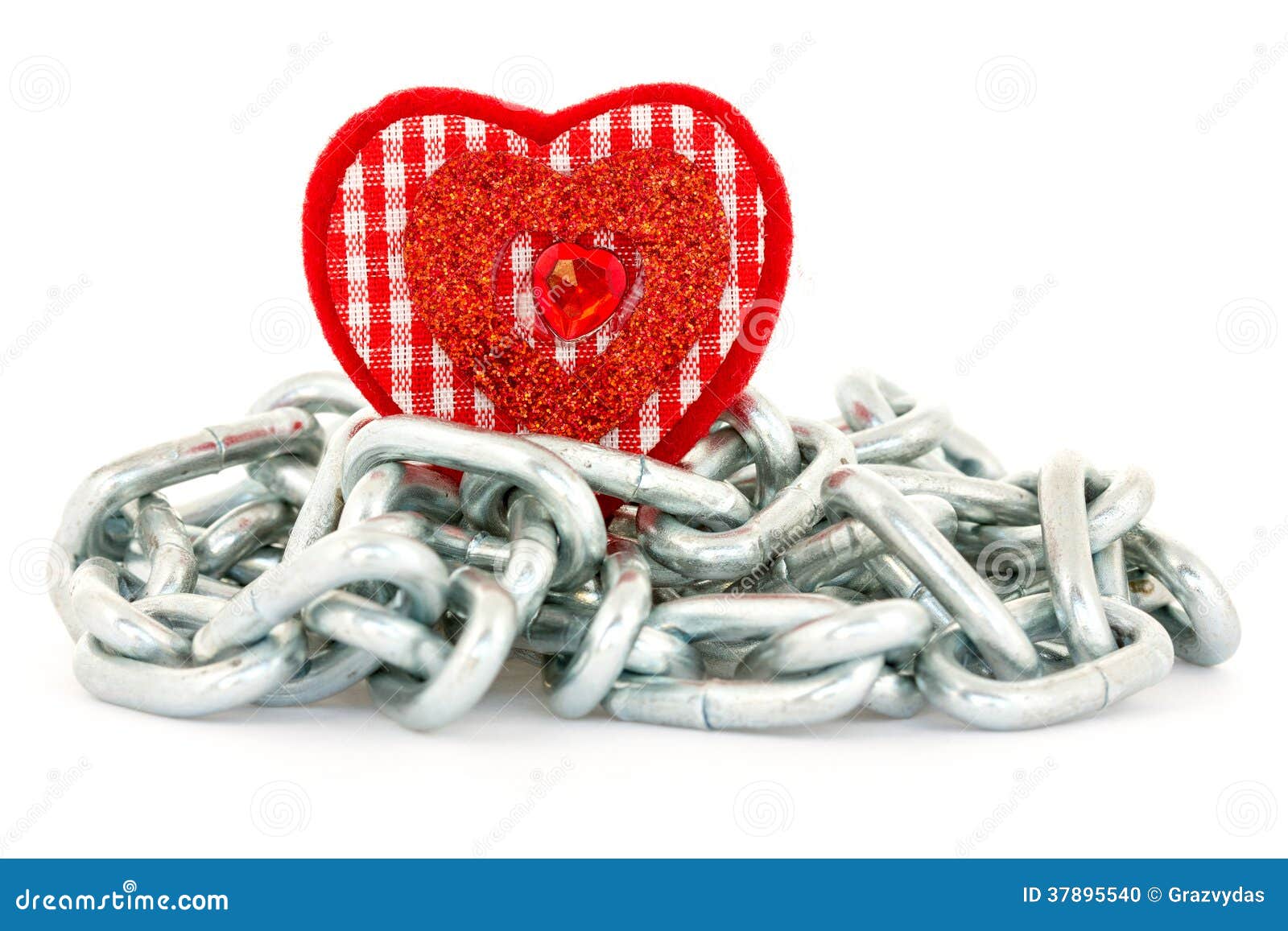 Heart Shape with Chains on White Stock Photo - Image of access ...