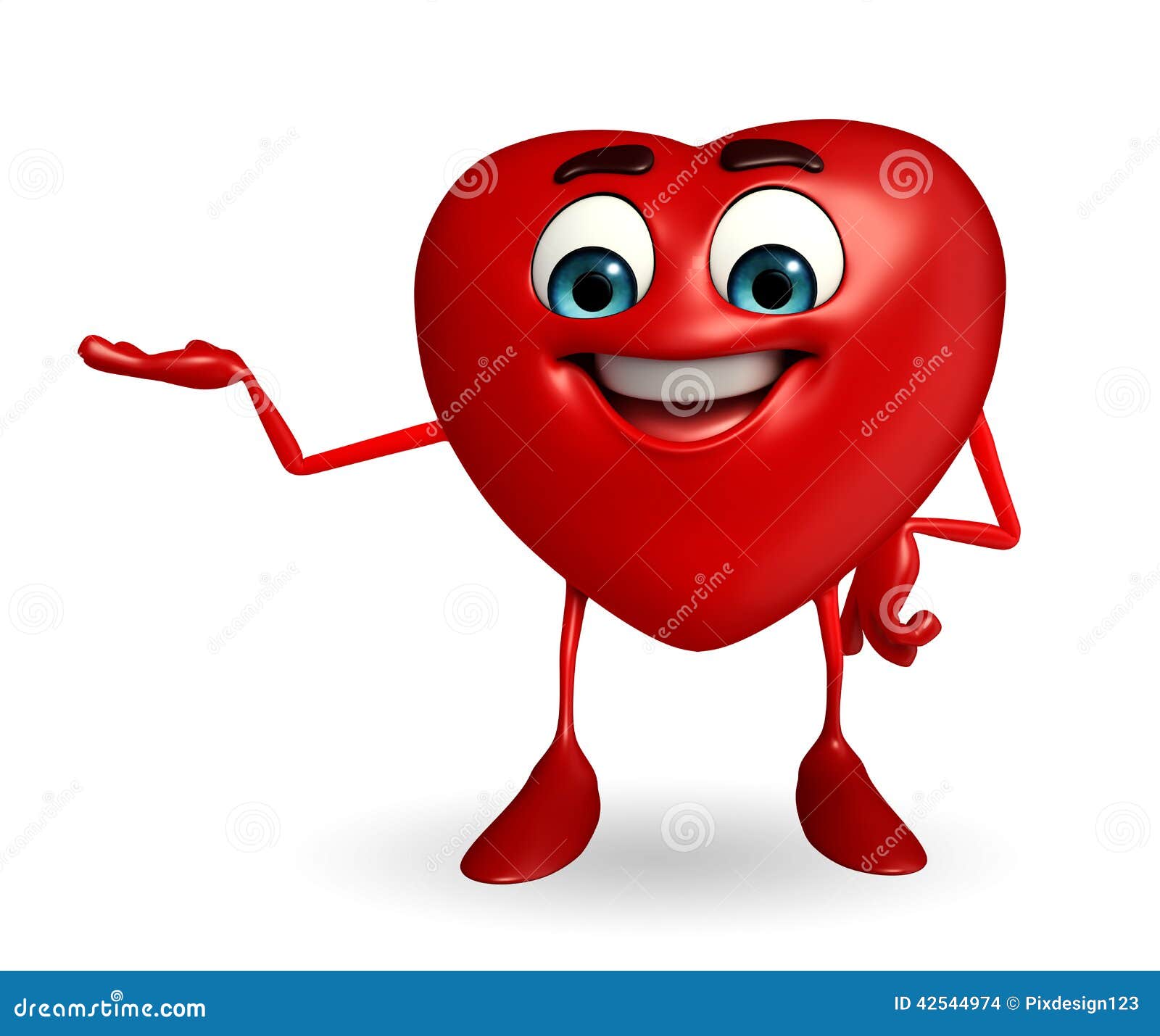 Heart Shape Character Is Presenting Stock Illustration - Illustration ...