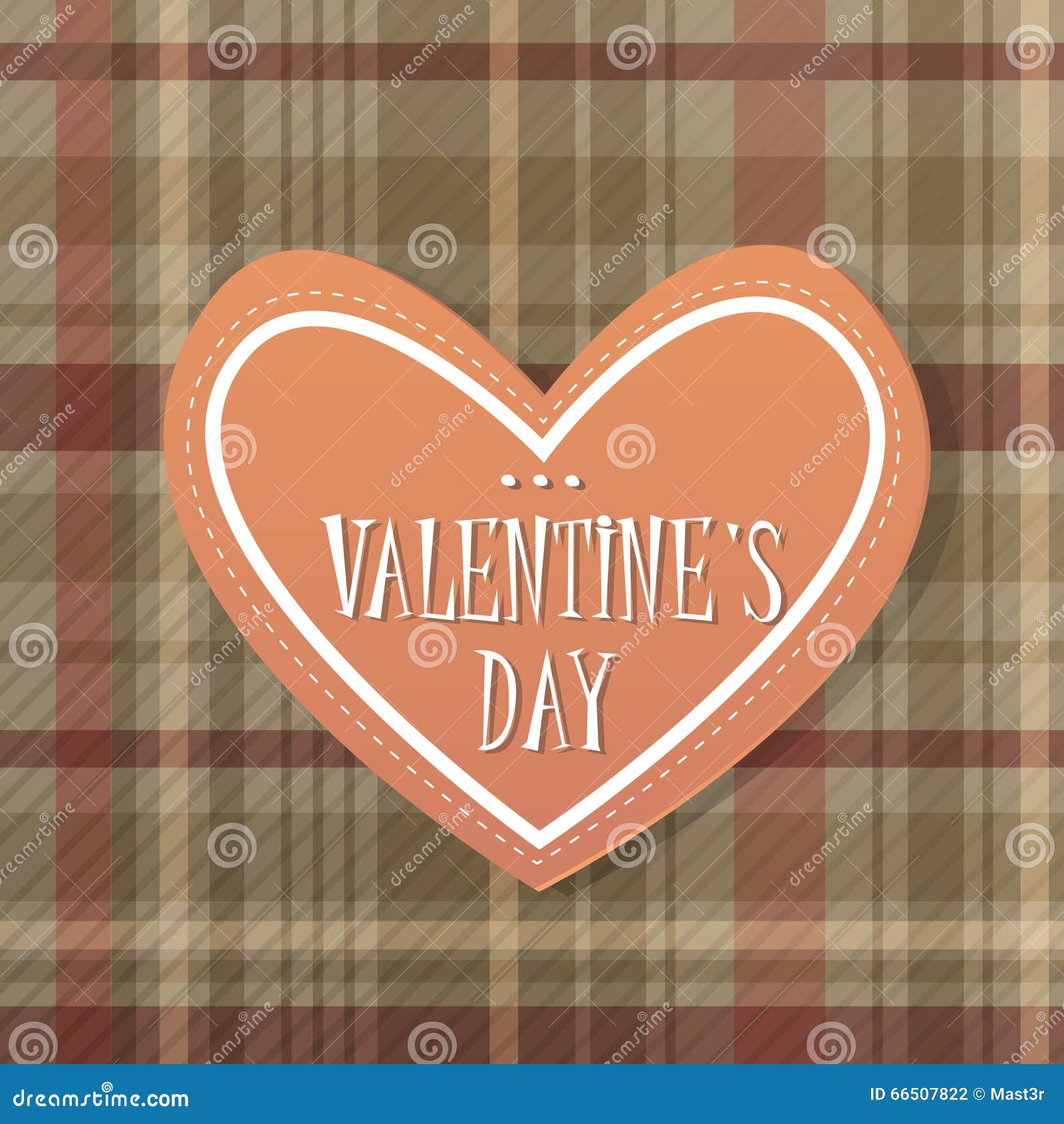 Heart Shape Checkered Cloth Valentines Day Stock Vector - Illustration ...