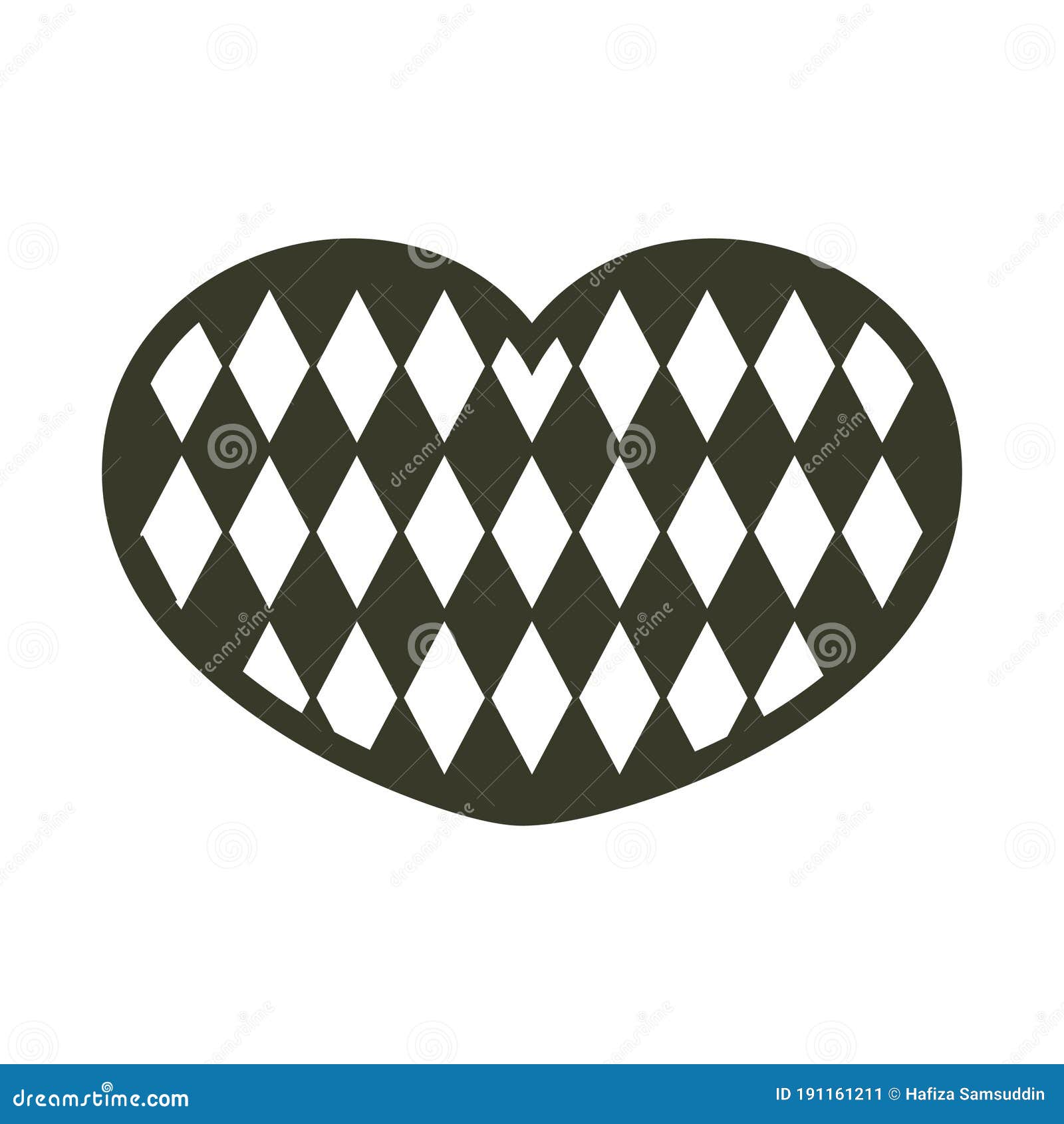 Heart Shape with Checkered Pattern. Vector Illustration Decorative ...