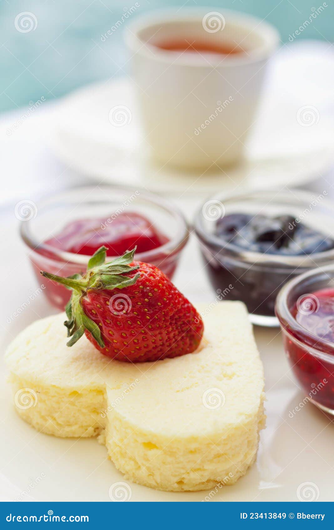 Heart Shape Cheesecake and Variety of Sauces Stock Image - Image of ...