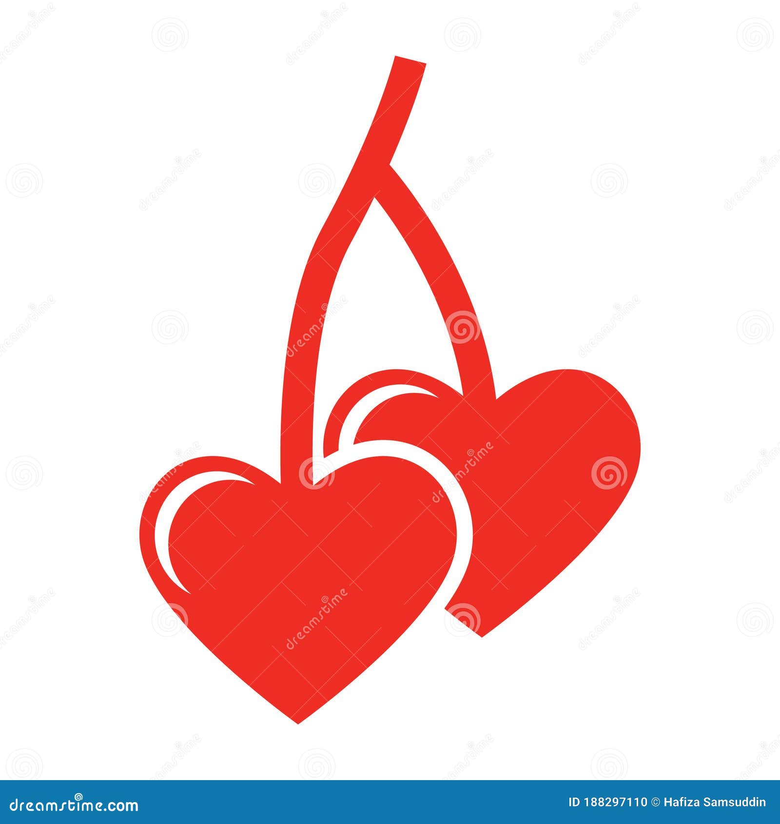 Heart Shape Cherry. Vector Illustration Decorative Design Stock Vector ...
