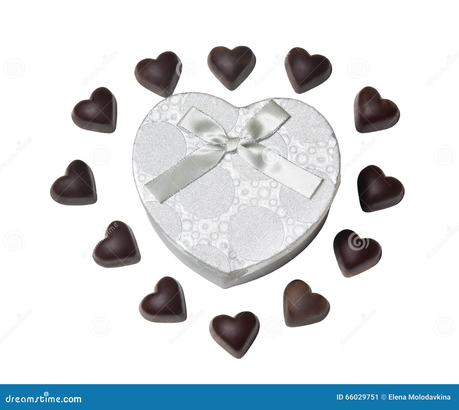 Heart Shape Chocolate and Heart Shape Gift Box Isolated Stock Image ...