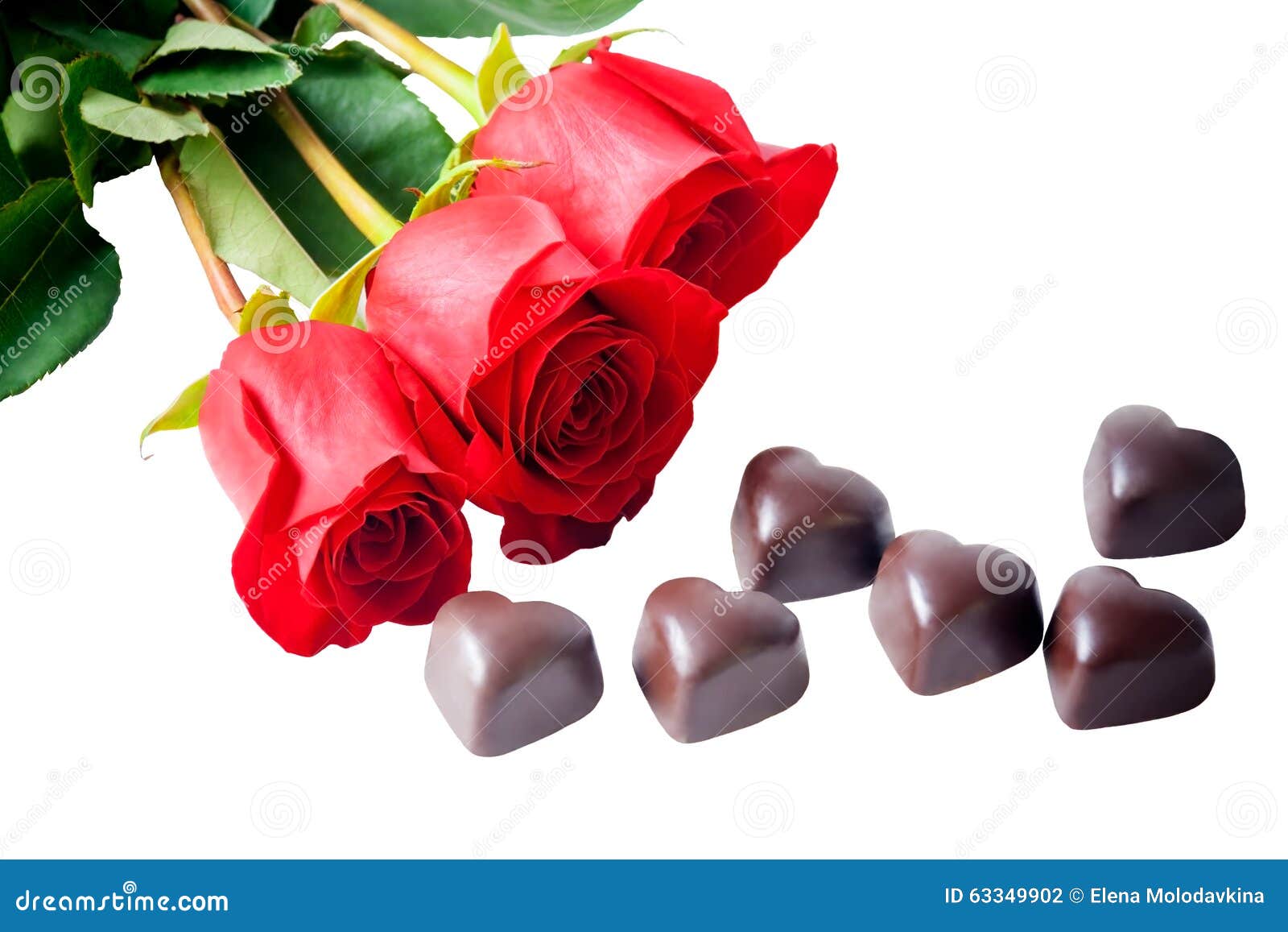 Heart Shape Chocolate and Red Roses Stock Photo - Image of white ...